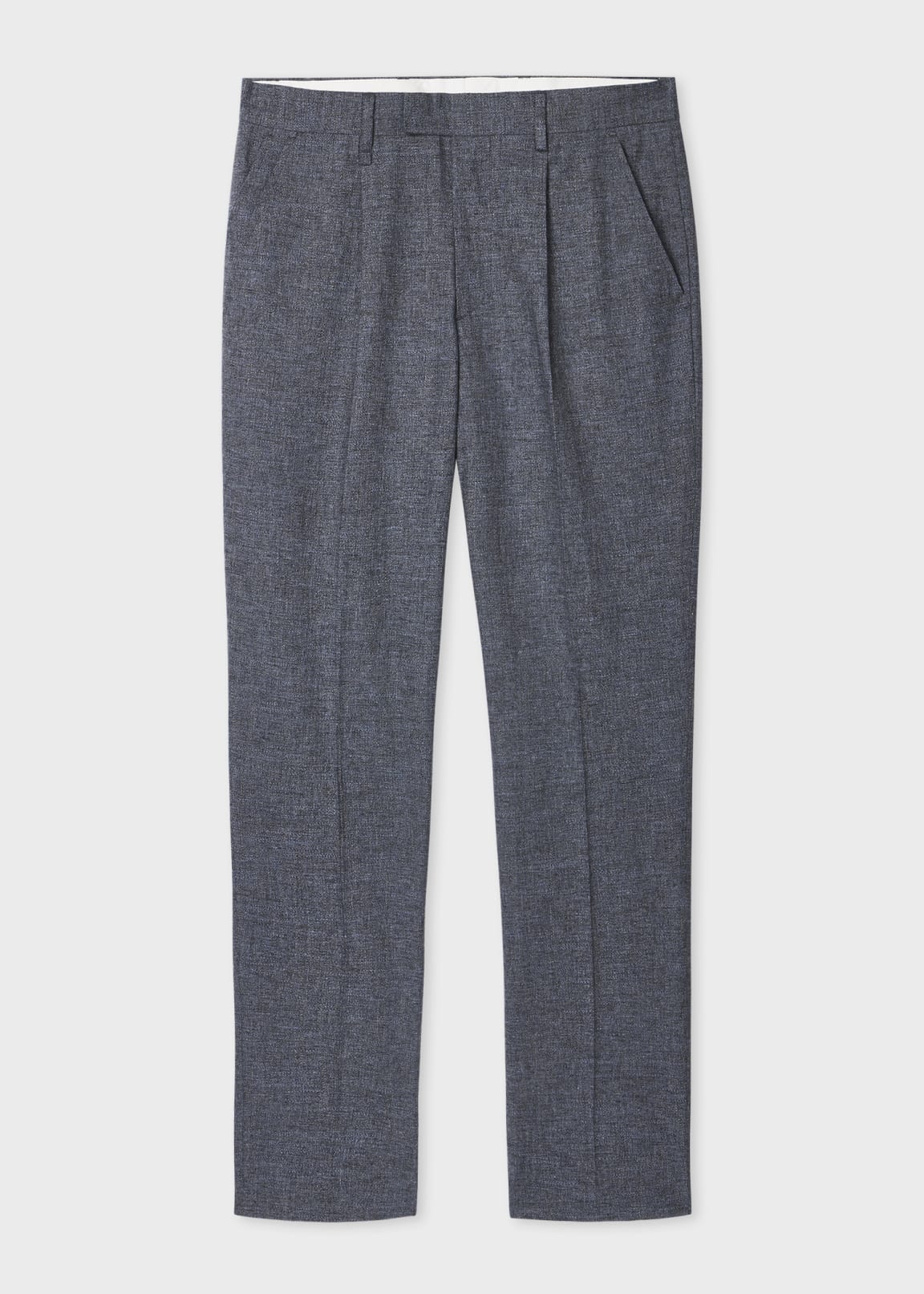 Men's Slate Blue Cotton-Linen Melange Suit