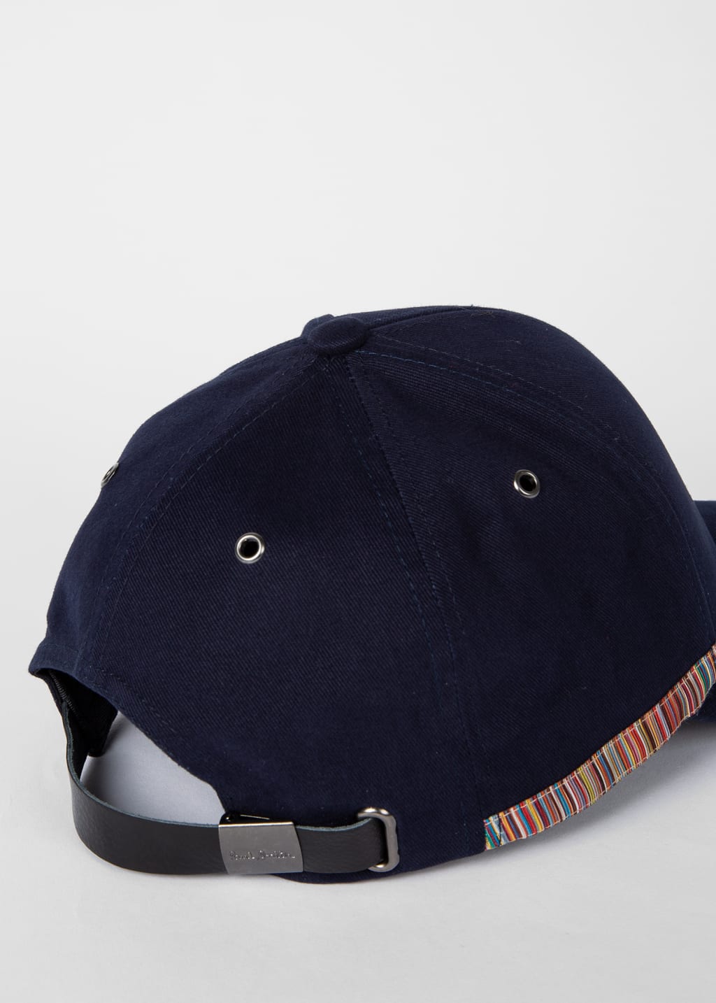 Navy 'Signature Stripe' Trim Cotton Baseball Cap