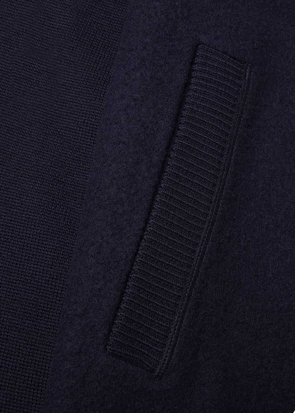 Navy Wool 'Artist Stripe' Arm Bomber Jacket
