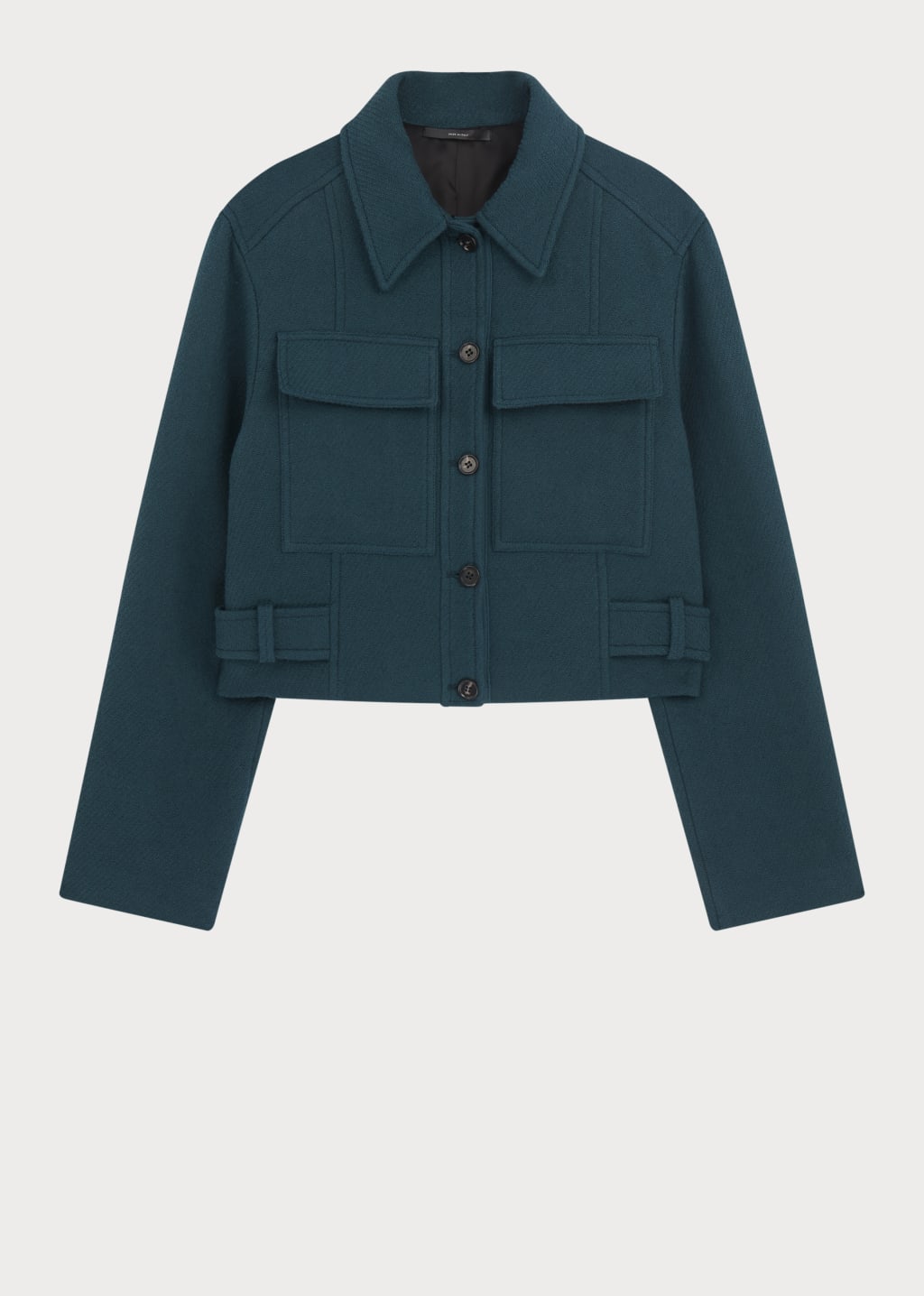 Women's Emerald Green Boucle Cropped Jacket