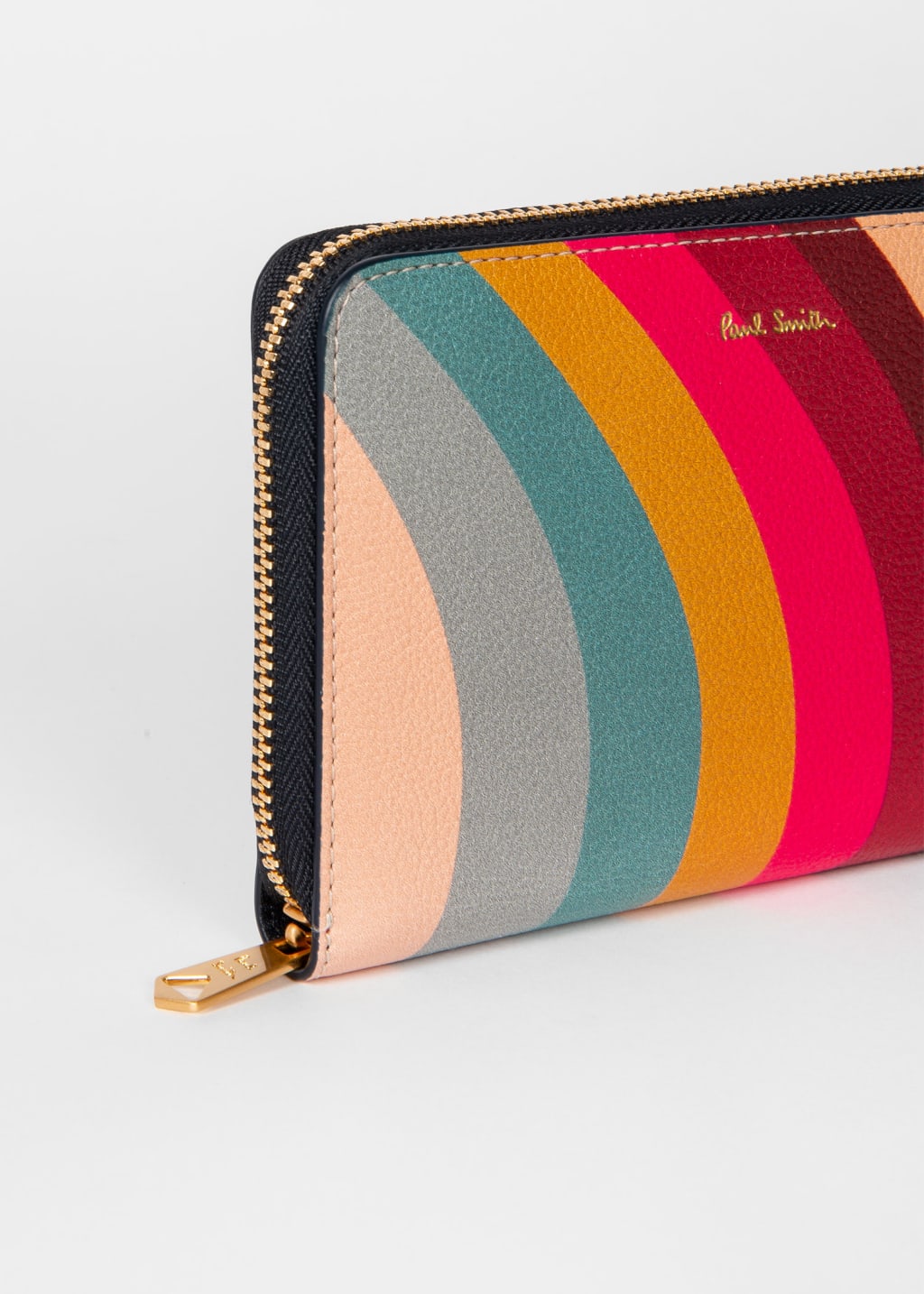 Women's Medium 'Swirl' Print Leather Zip-Around Purse