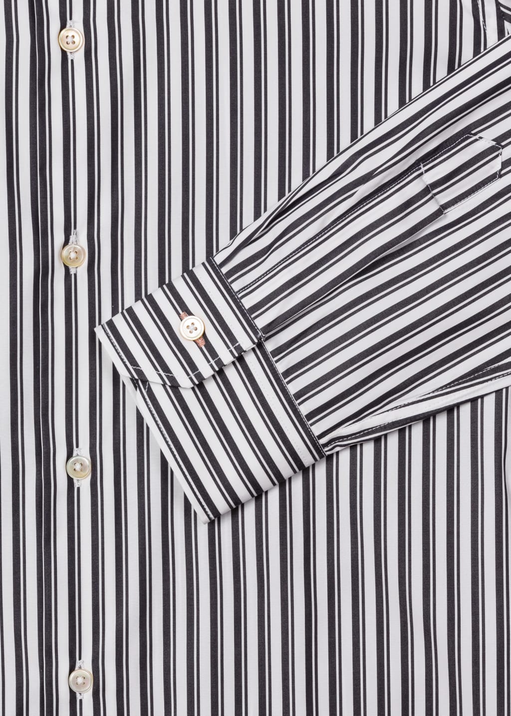 Men's Slim-Fit White And Black Stripe Shirt