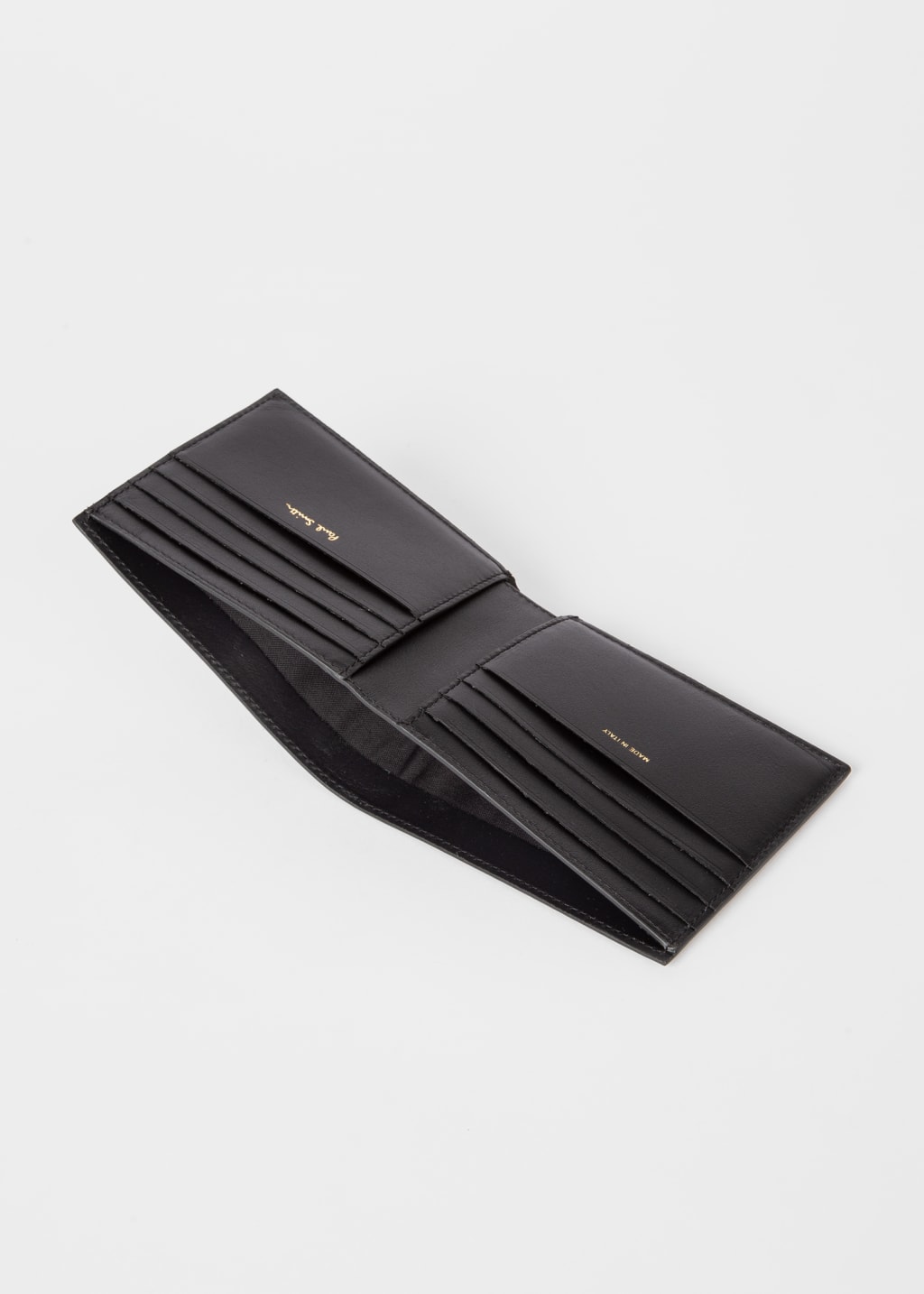 Black Leather Leather Monogrammed Billfold Wallet