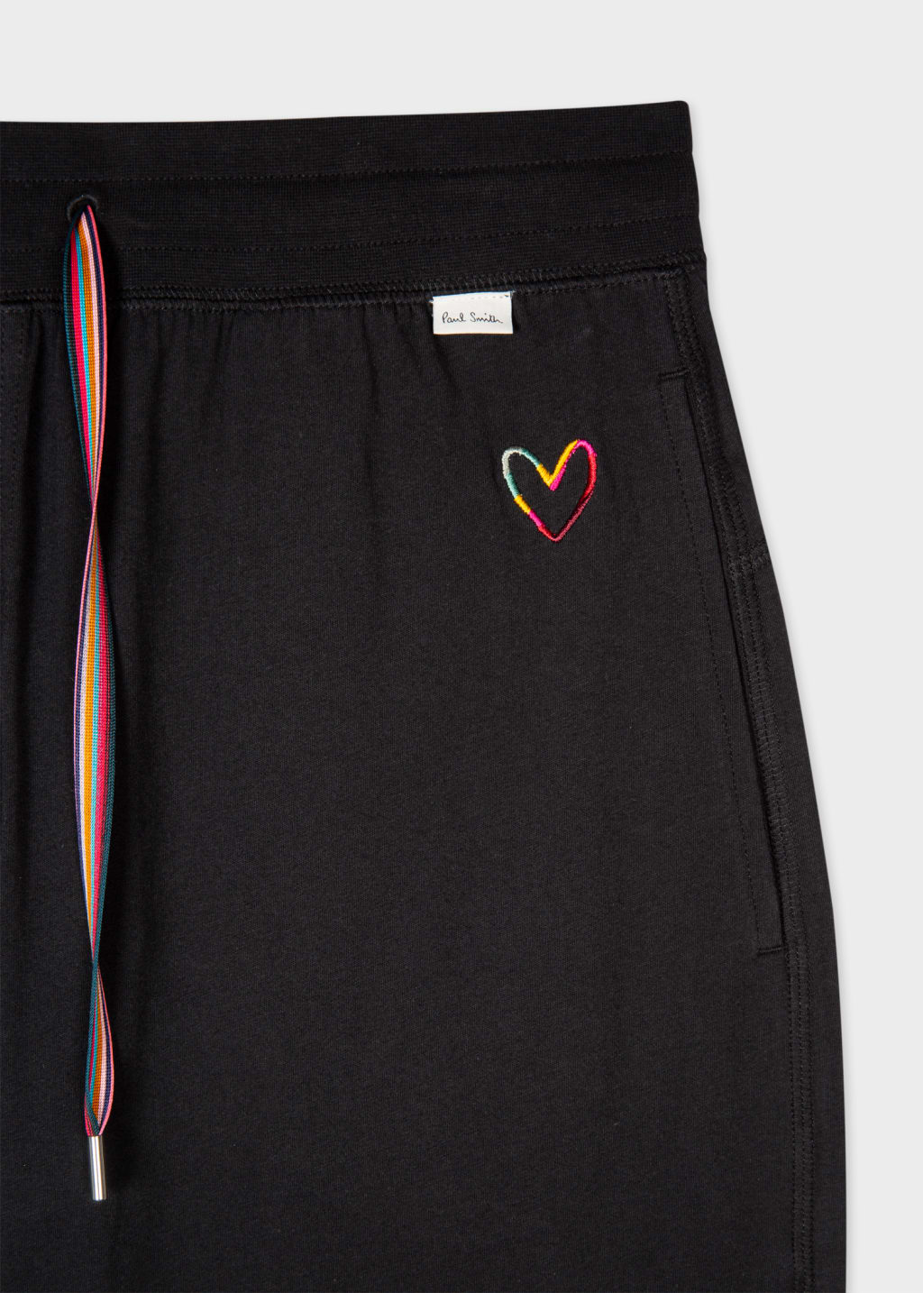 Women's Black Cotton Jersey 'Swirl Heart' Sweatpants