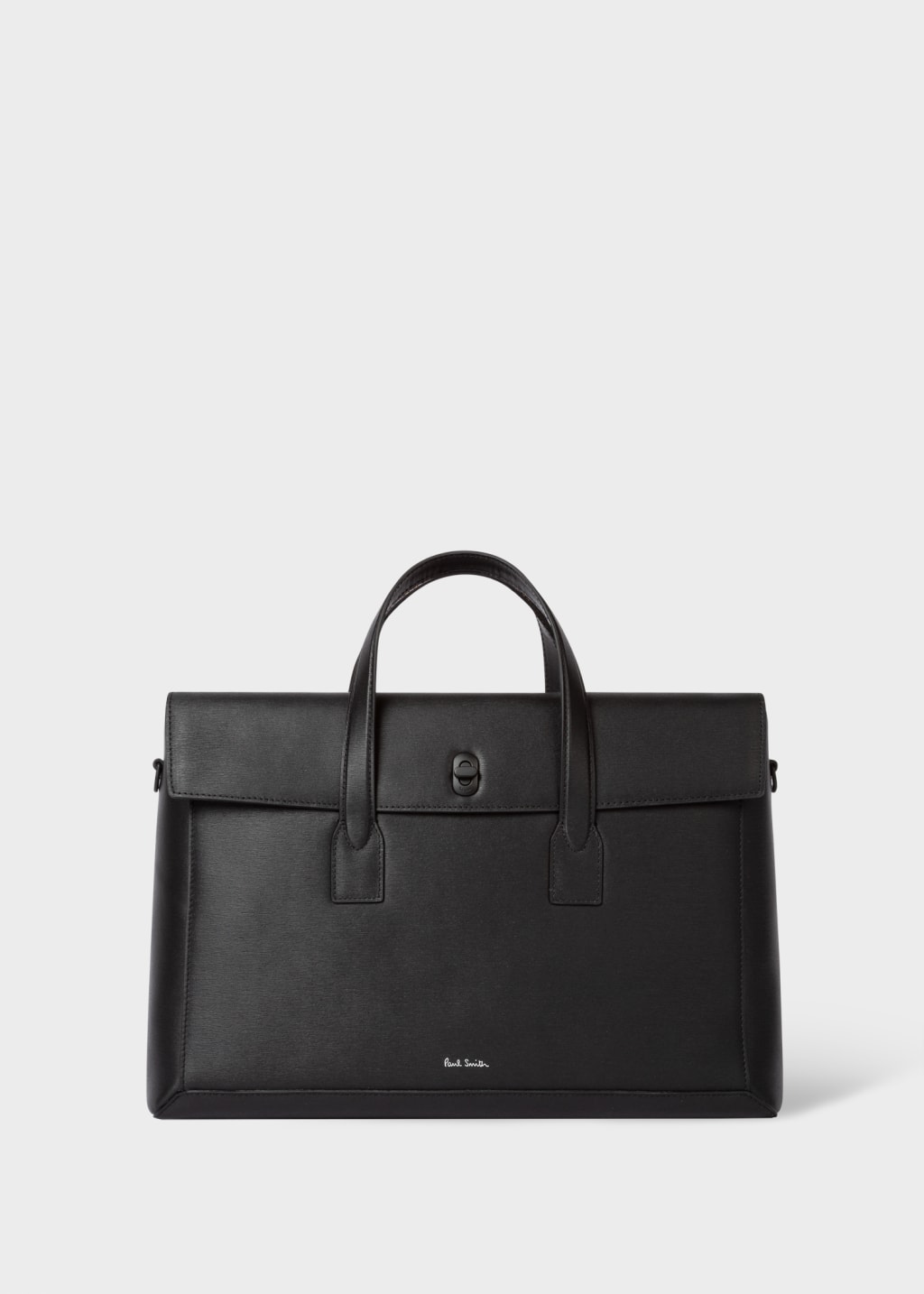 Men's Black Embossed Leather Folio