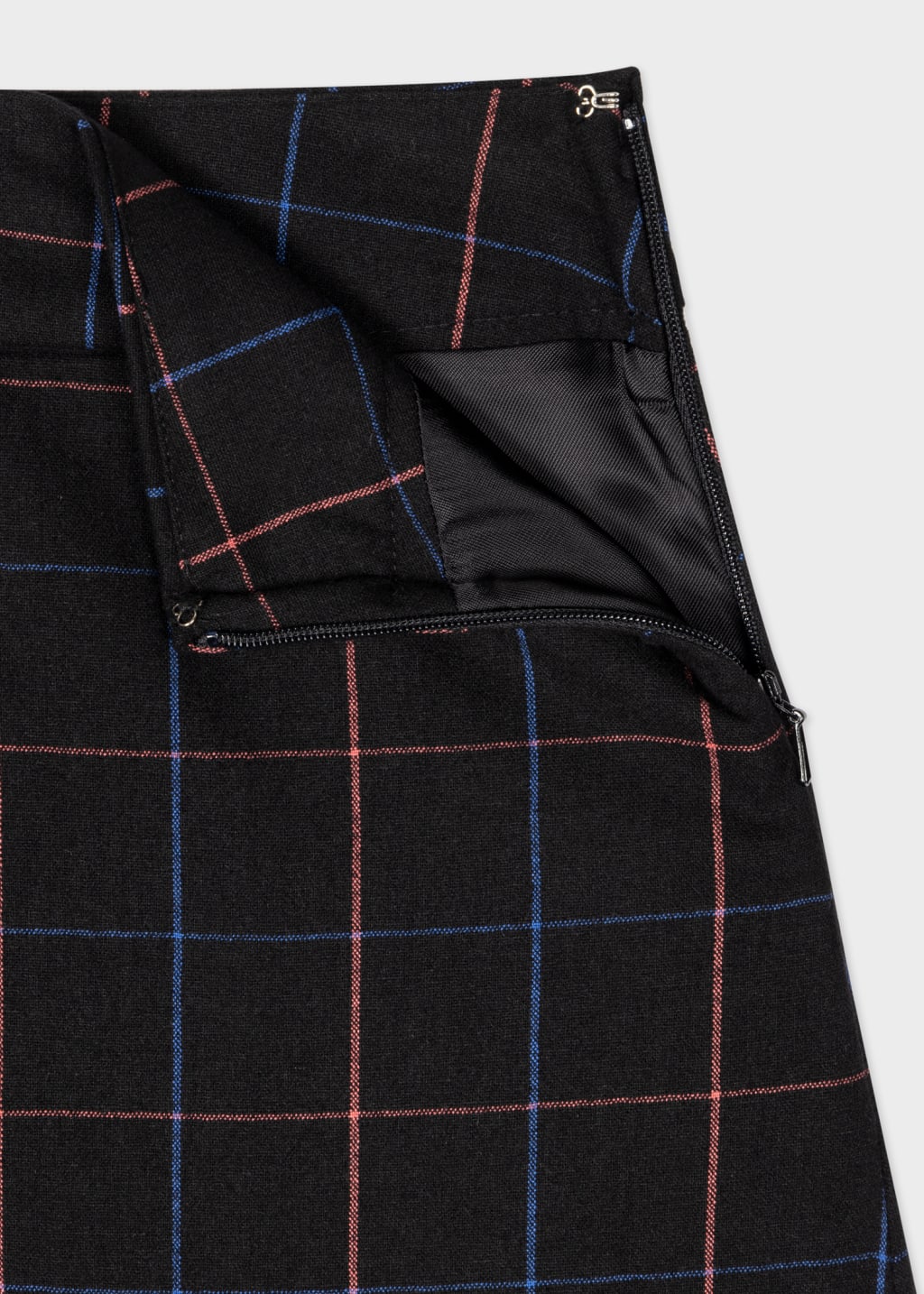 Women's Black Windowpane Flannel Mini Skirt