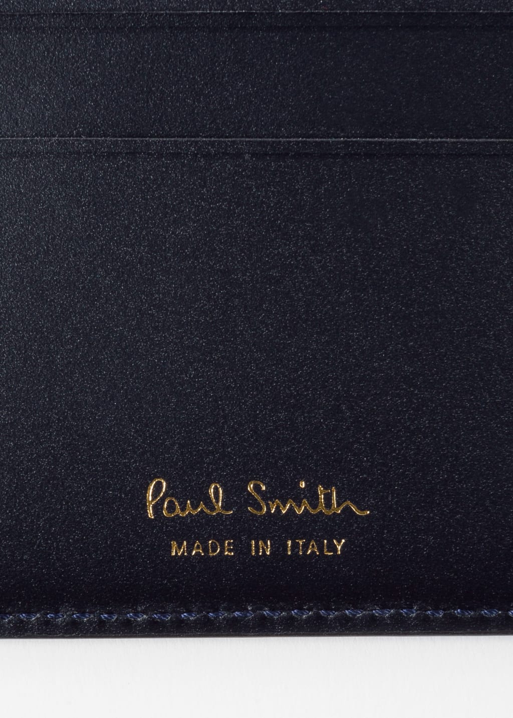 Men's Black Leather Monogrammed Credit Card Holder