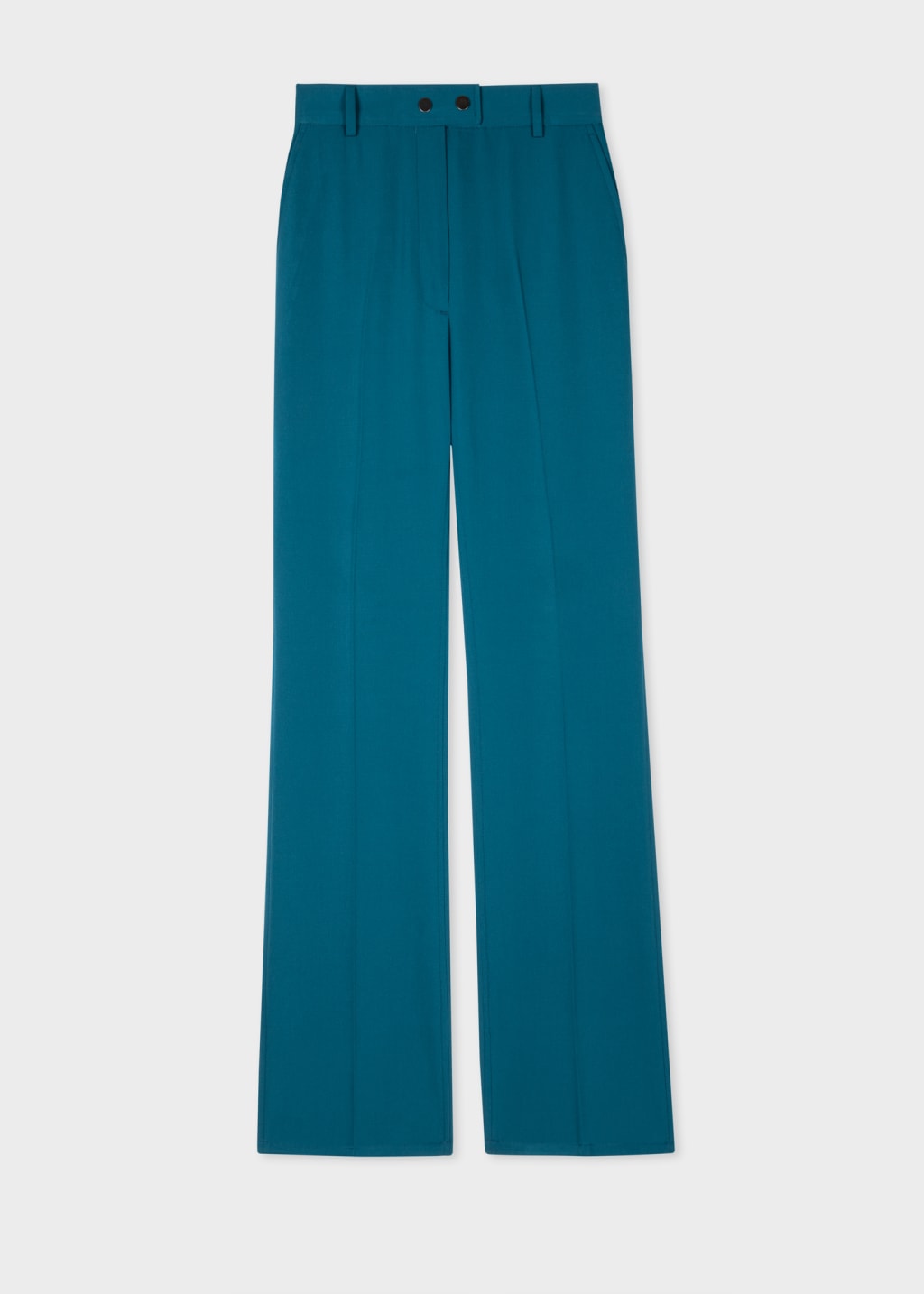Women's Teal Wool Bootcut Trousers