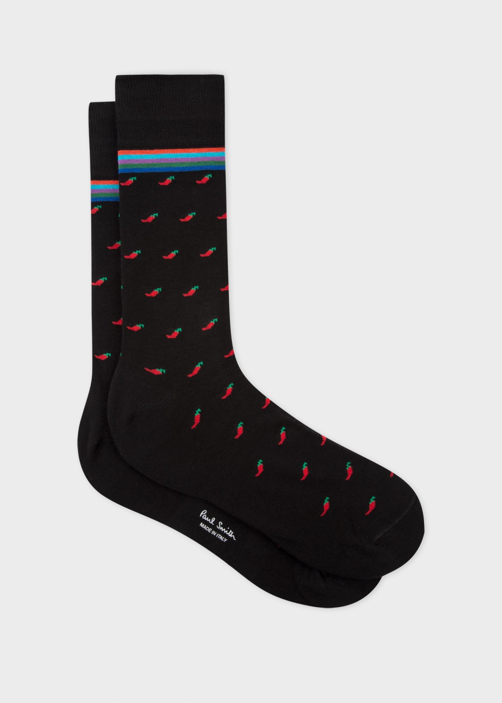 Men's Black Cotton-Blend 'Chilli' Socks