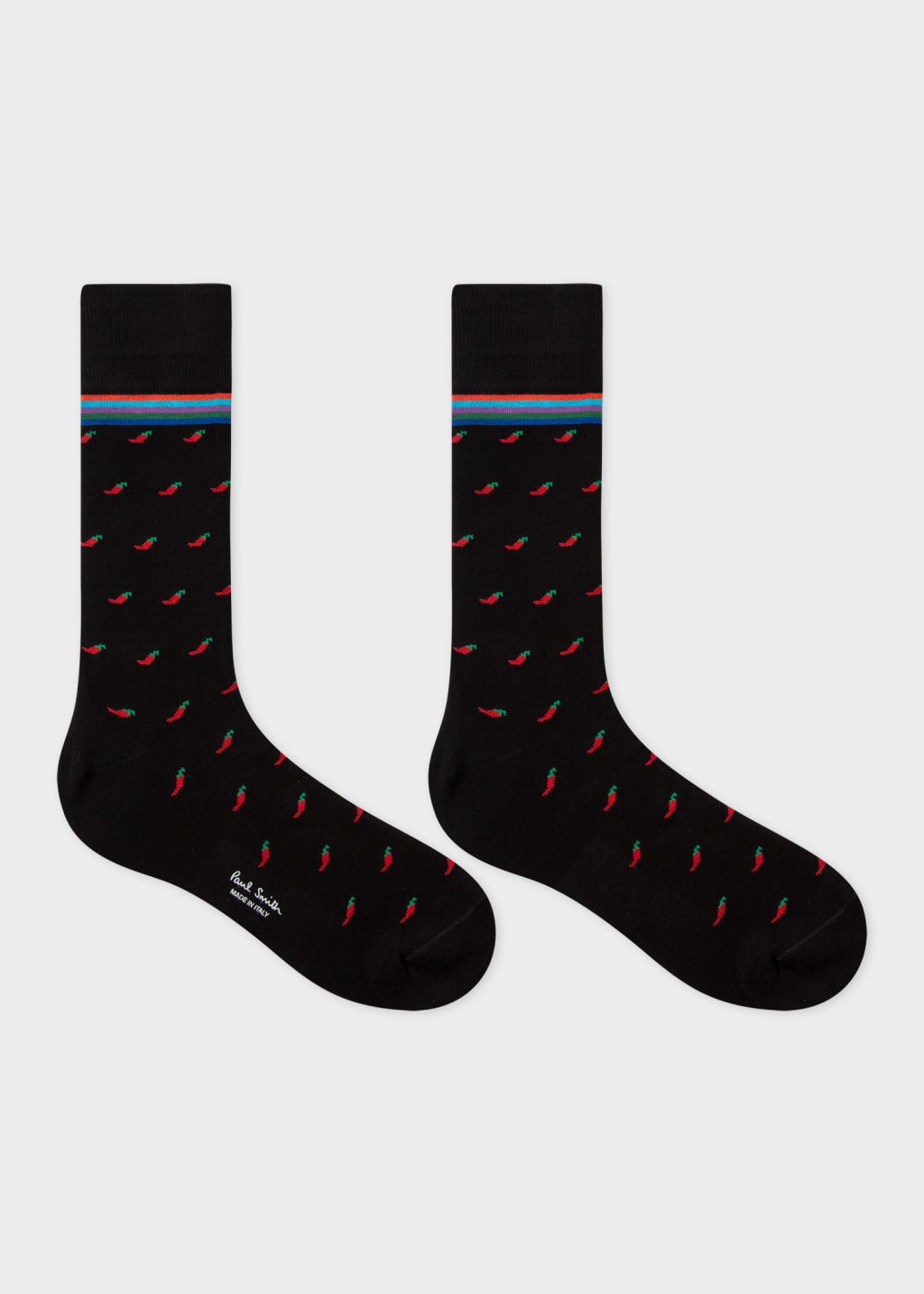 Men's Black Cotton-Blend 'Chilli' Socks