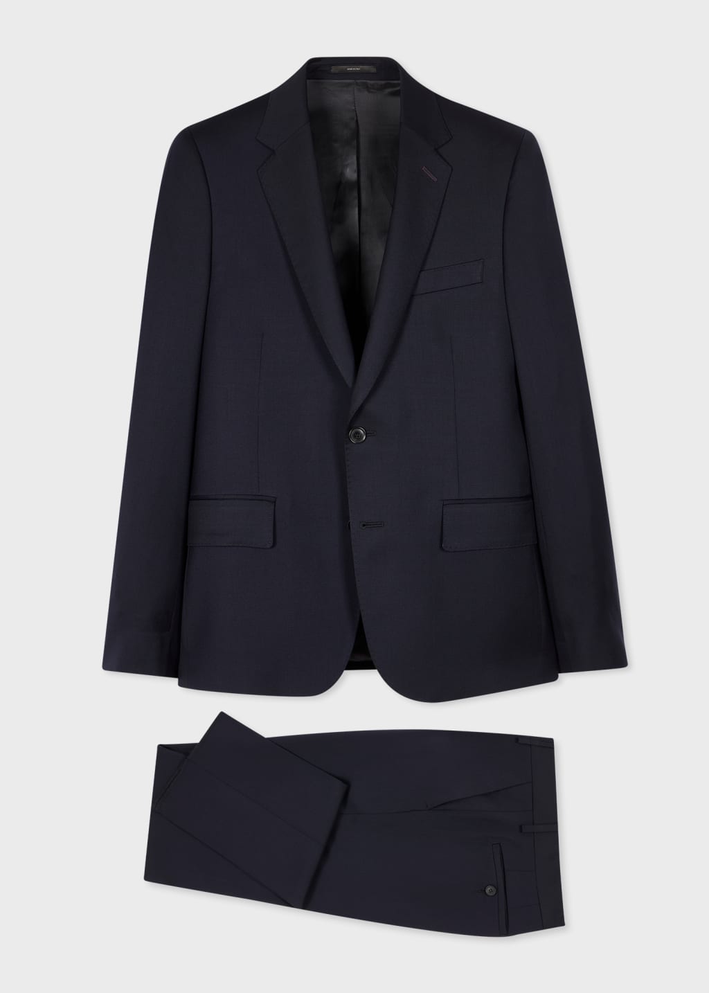 Men's Tailored-Fit Navy Wool Twill Two-Button Suit