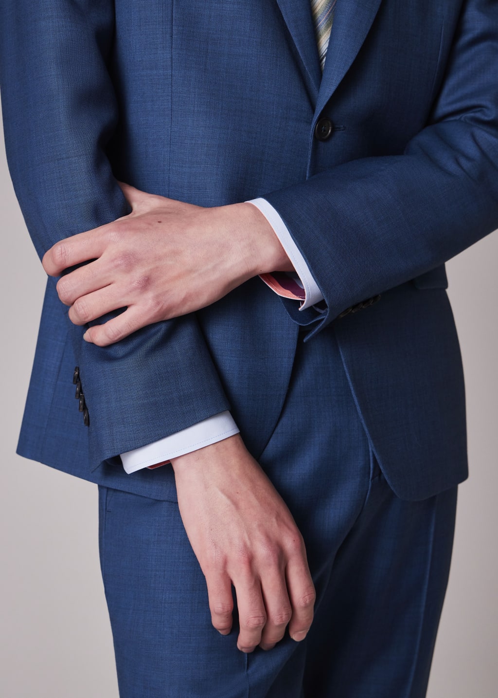 The Soho - Tailored-Fit Teal Sharkskin Wool Suit