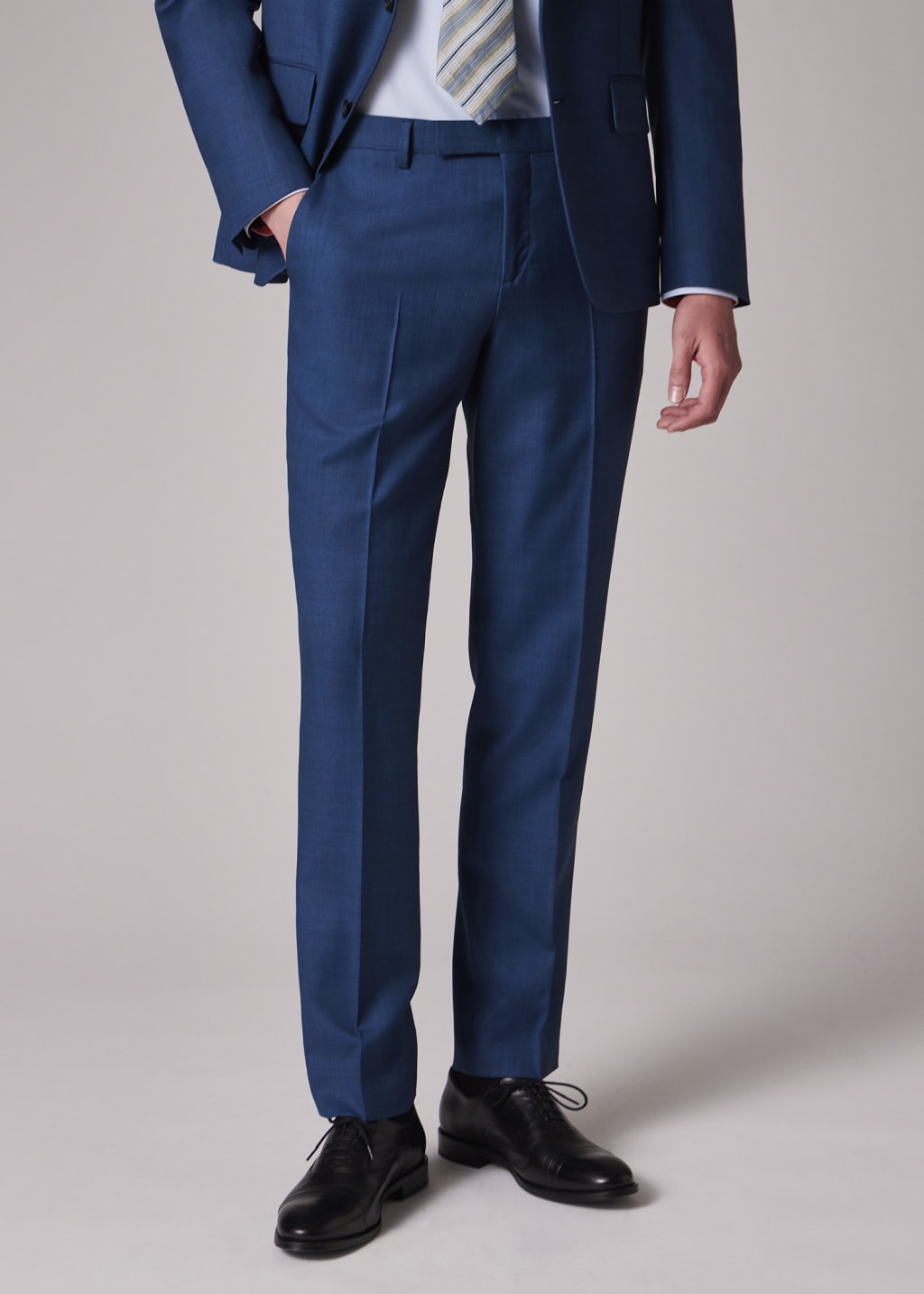 The Soho - Tailored-Fit Teal Sharkskin Wool Suit
