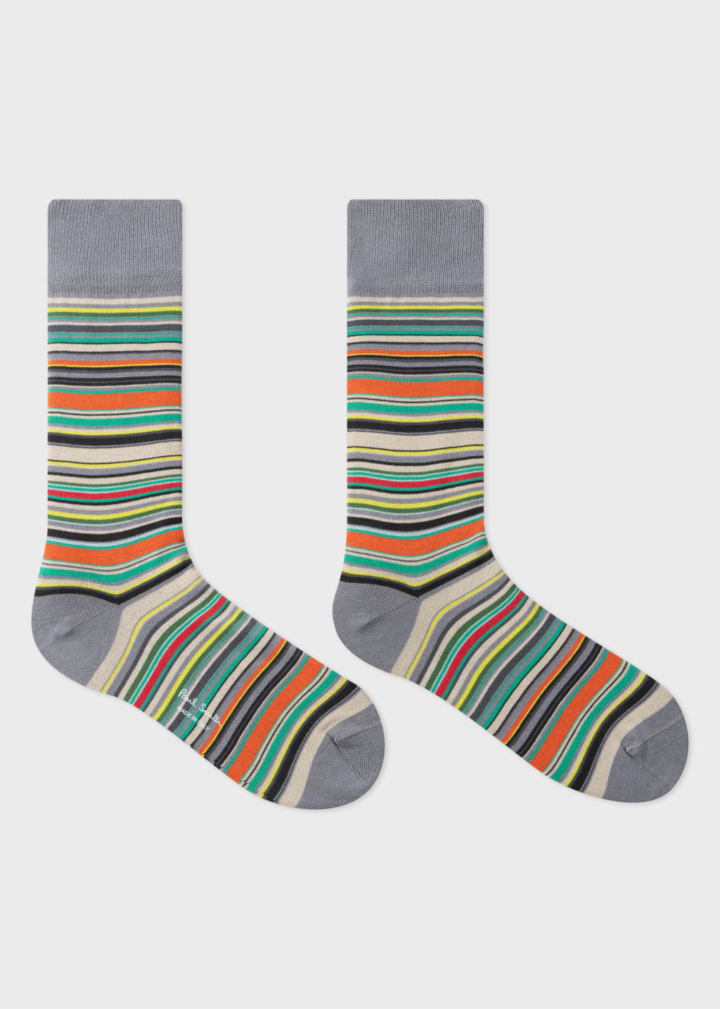 Men's Grey 'Signature Stripe' Socks