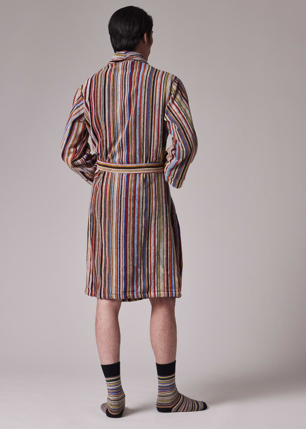 Men's 'Signature Stripe' Cotton Dressing Gown