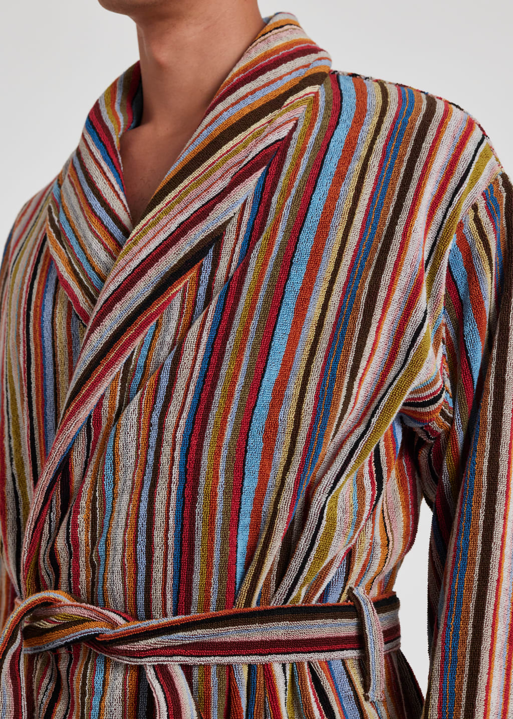 Men's 'Signature Stripe' Cotton Dressing Gown