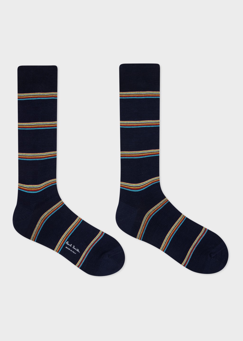 Men's Navy 'Signature Stripe' Block Stripe Socks
