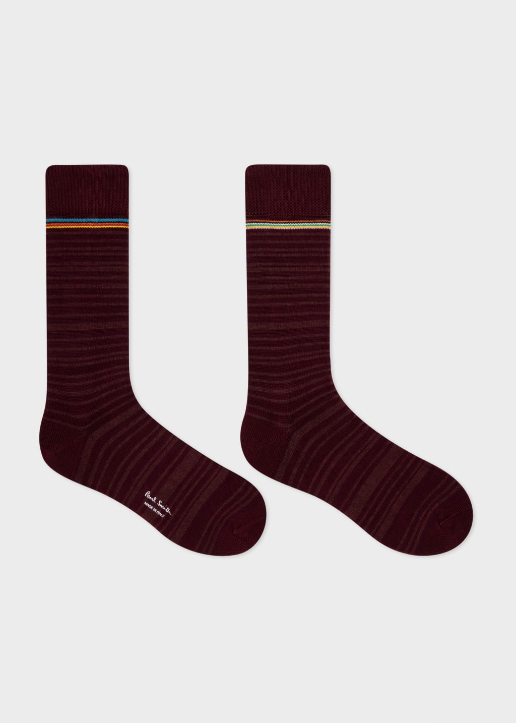 Men's Burgundy 'Shadow Stripe' Socks