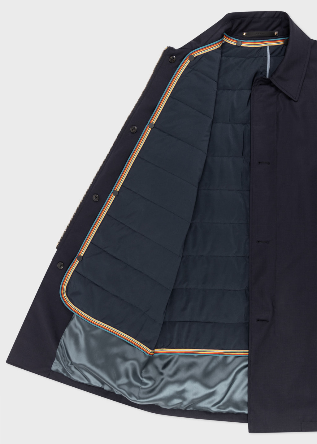 Navy 'Storm System' Wool Mac With Detachable Gilet