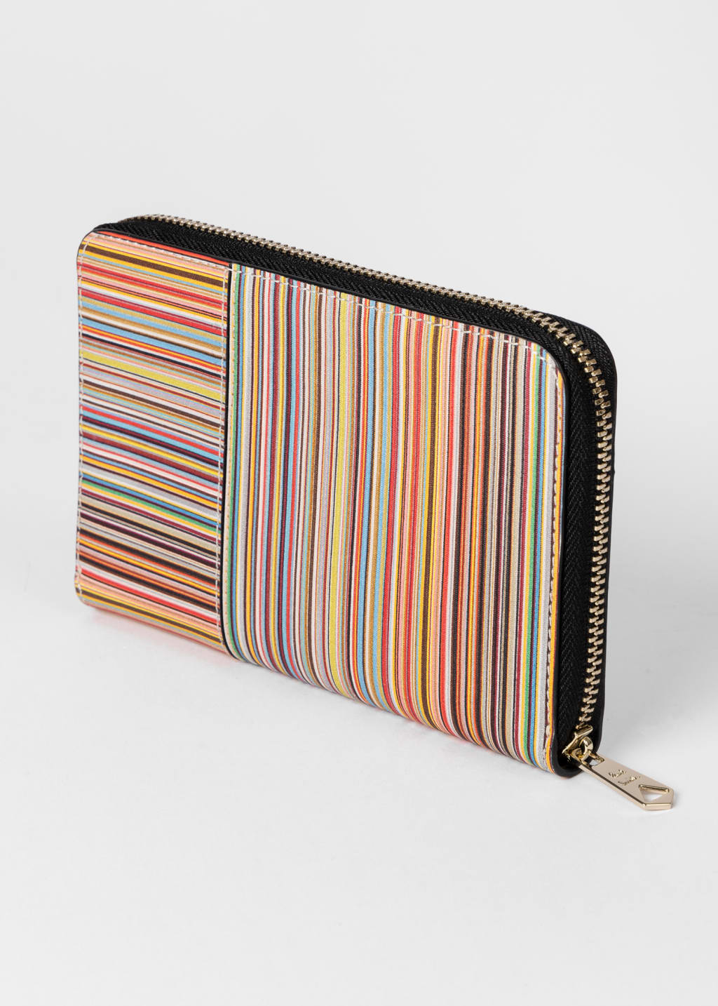 Women's Leather 'Signature Stripe' Zip-Around Purse