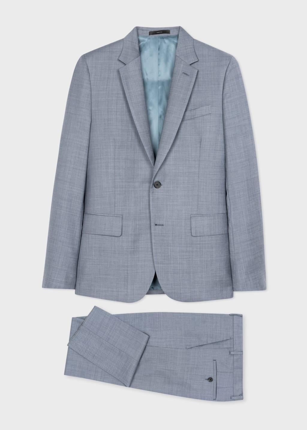 The Soho Tailored Fit Grey Blue Wool Sharkskin Suit