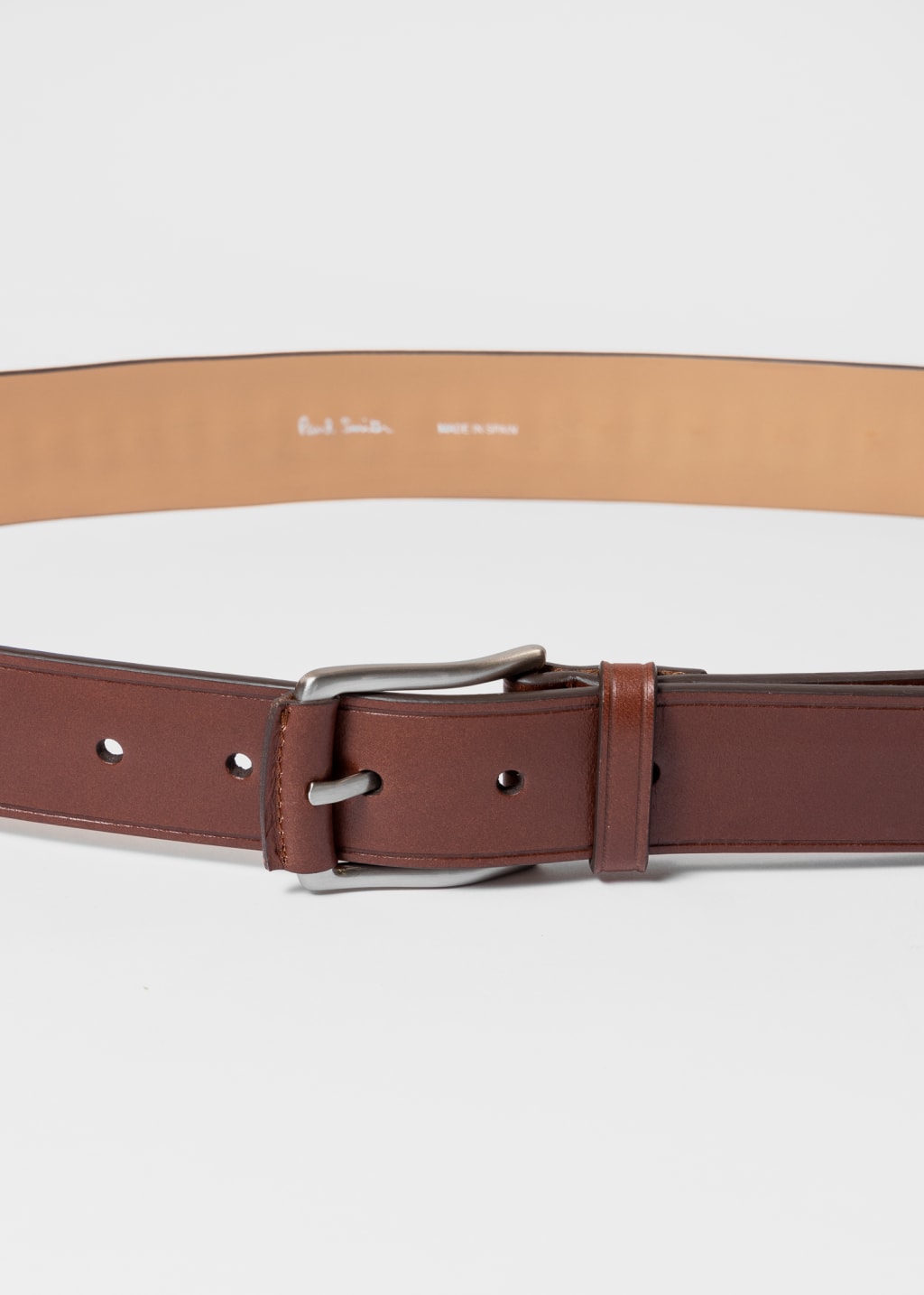 Tan Leather Woven 'Signature Stripe' Belt