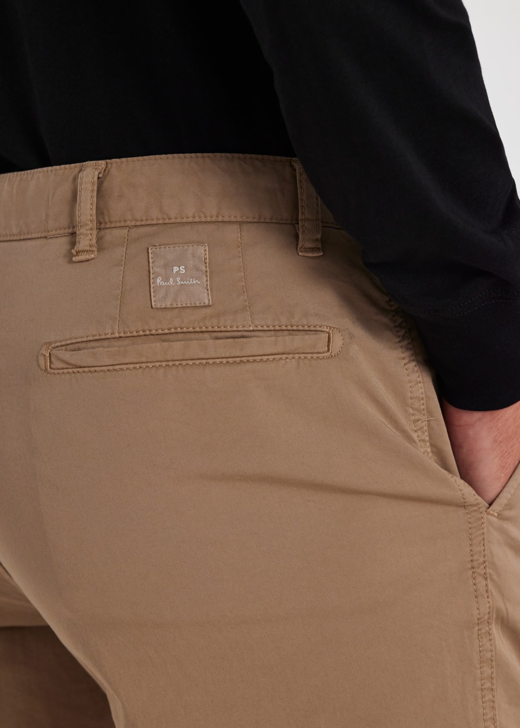 Men's Tan Slim-Fit Stretch Cotton Chinos