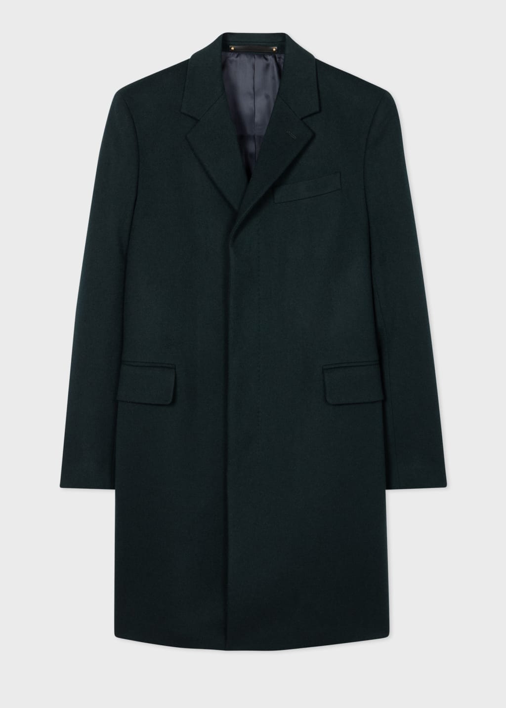 Men's Dark Green Wool-Cashmere Overcoat