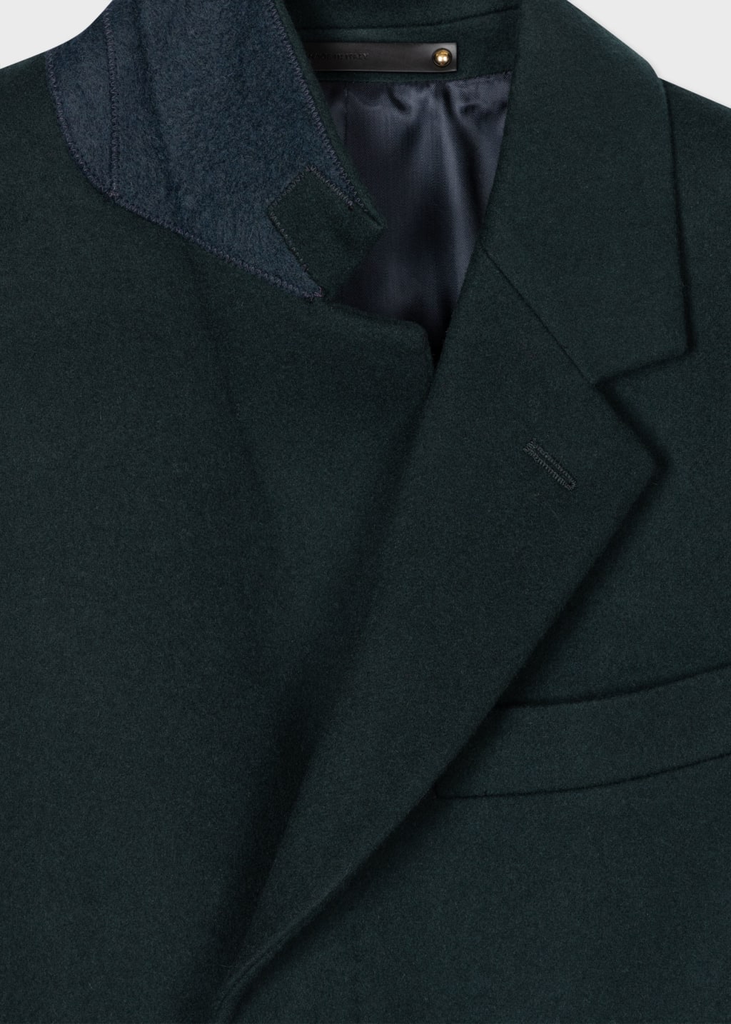 Men's Dark Green Wool-Cashmere Overcoat