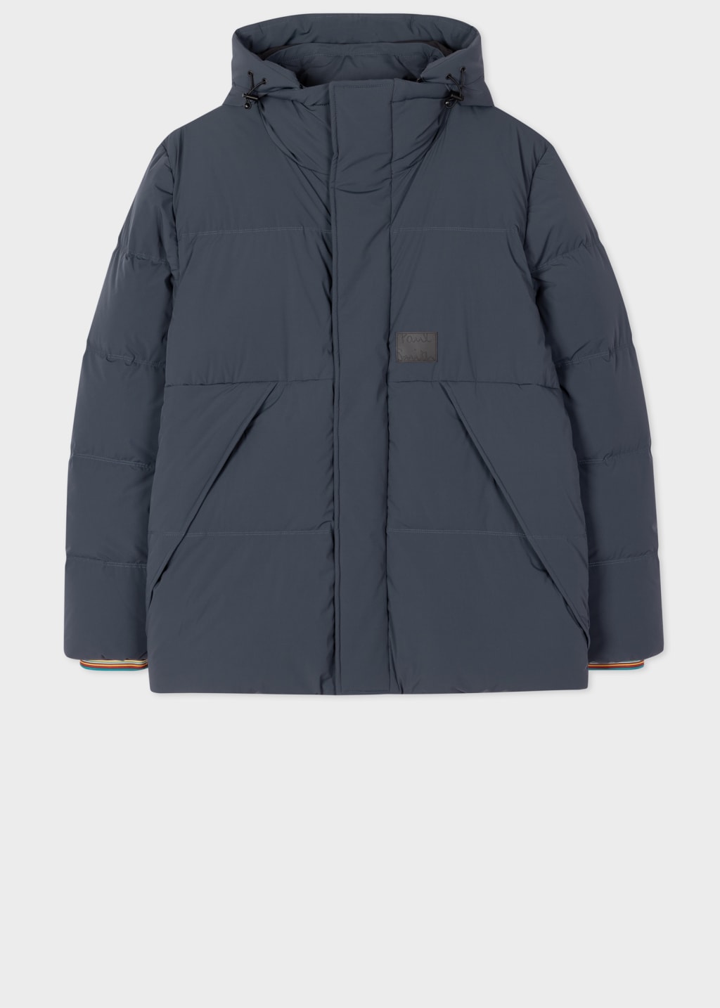 Men's Washed Navy Hooded Down Coat
