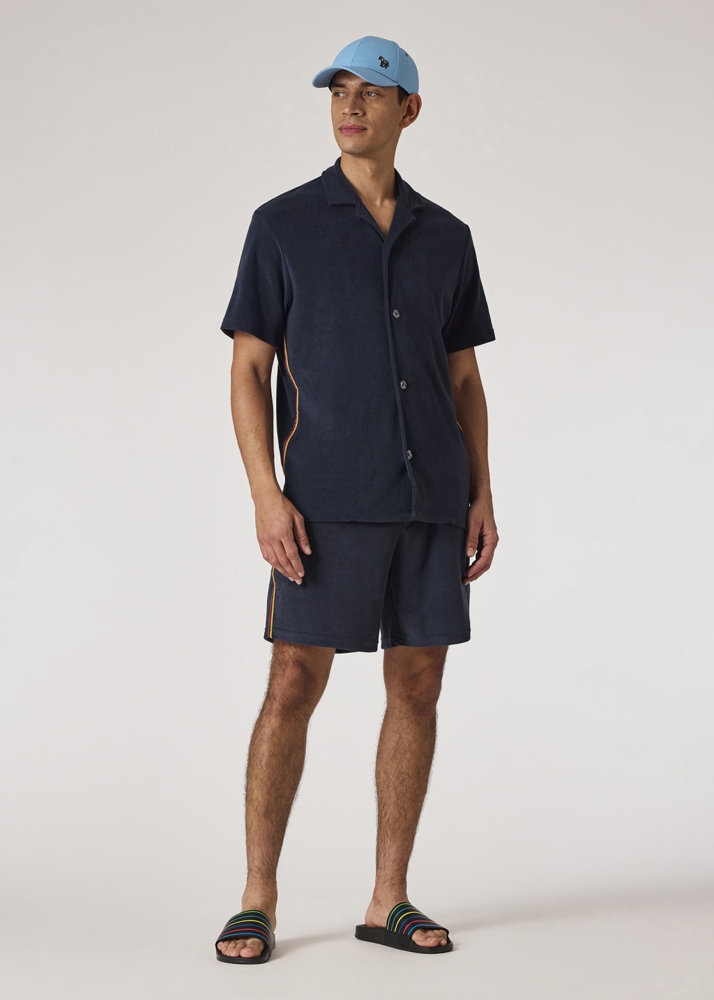 Men's Navy Blue Towelling Lounge Shorts