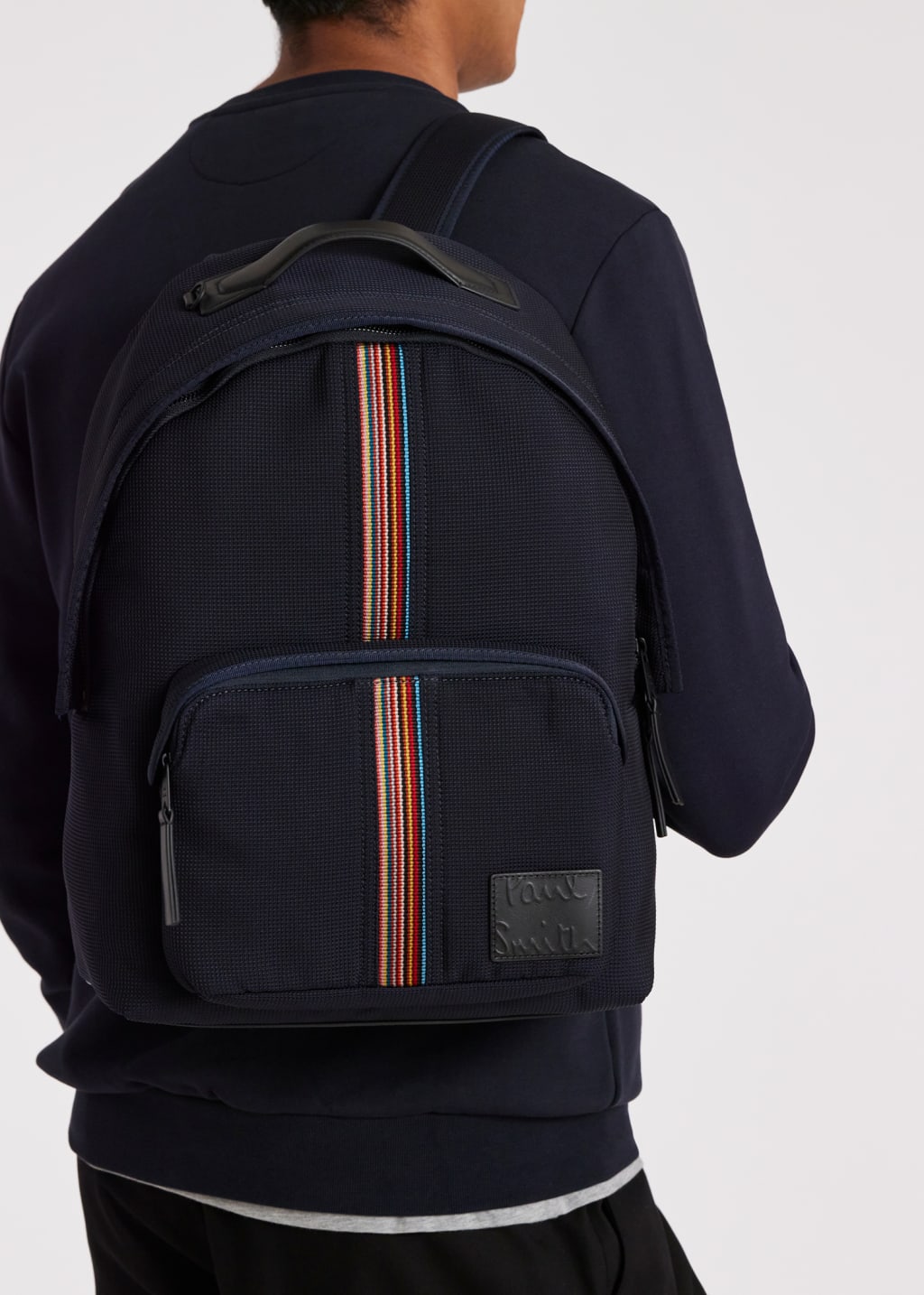 Men's Navy 'Signature Stripe' Backpack