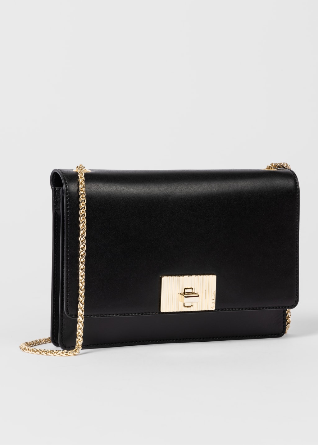 Women's Black Gold Chain Evening Bag