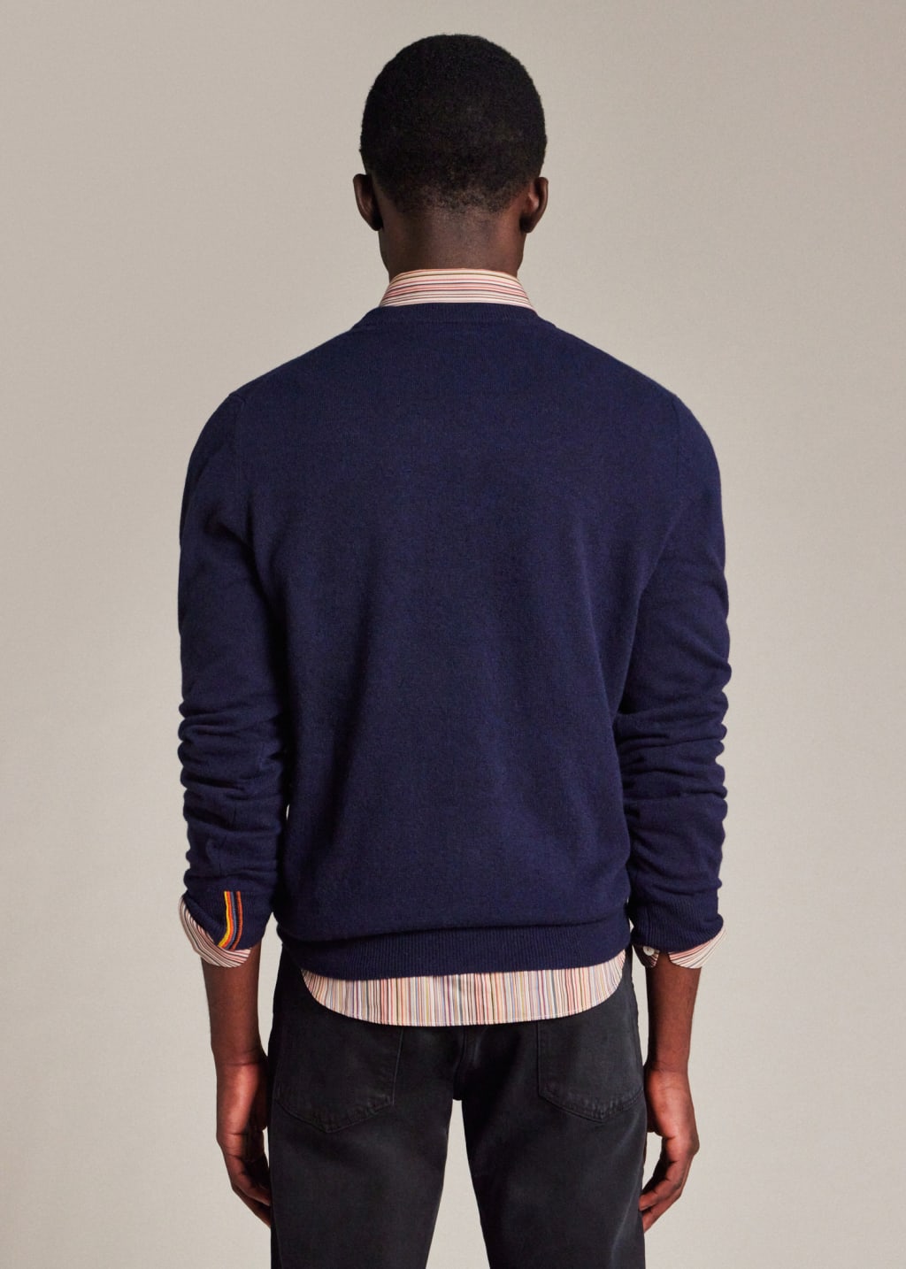 Men's Navy Cashmere Crew Neck Sweater