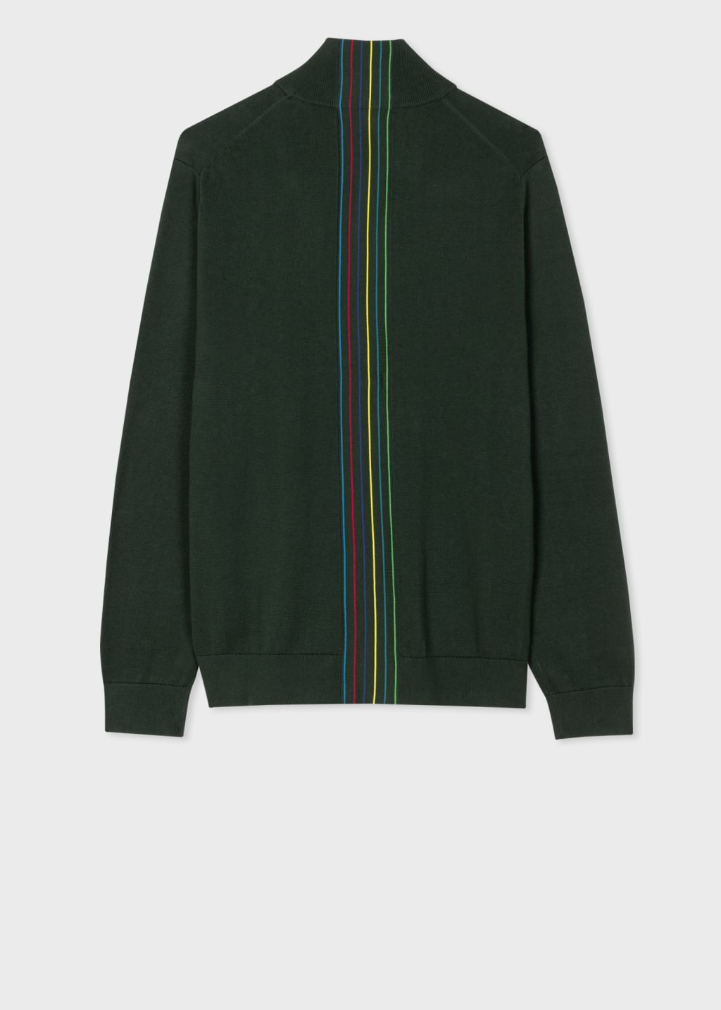 Men's Dark Green 'Sports Stripe' Zip Cardigan