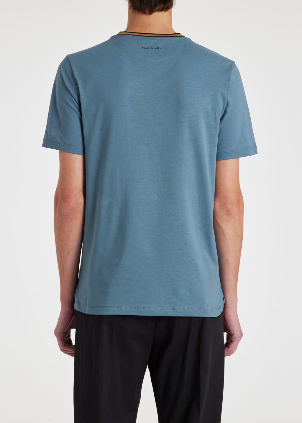 Men's Powder Blue 'Artist Stripe' Collar T-Shirt