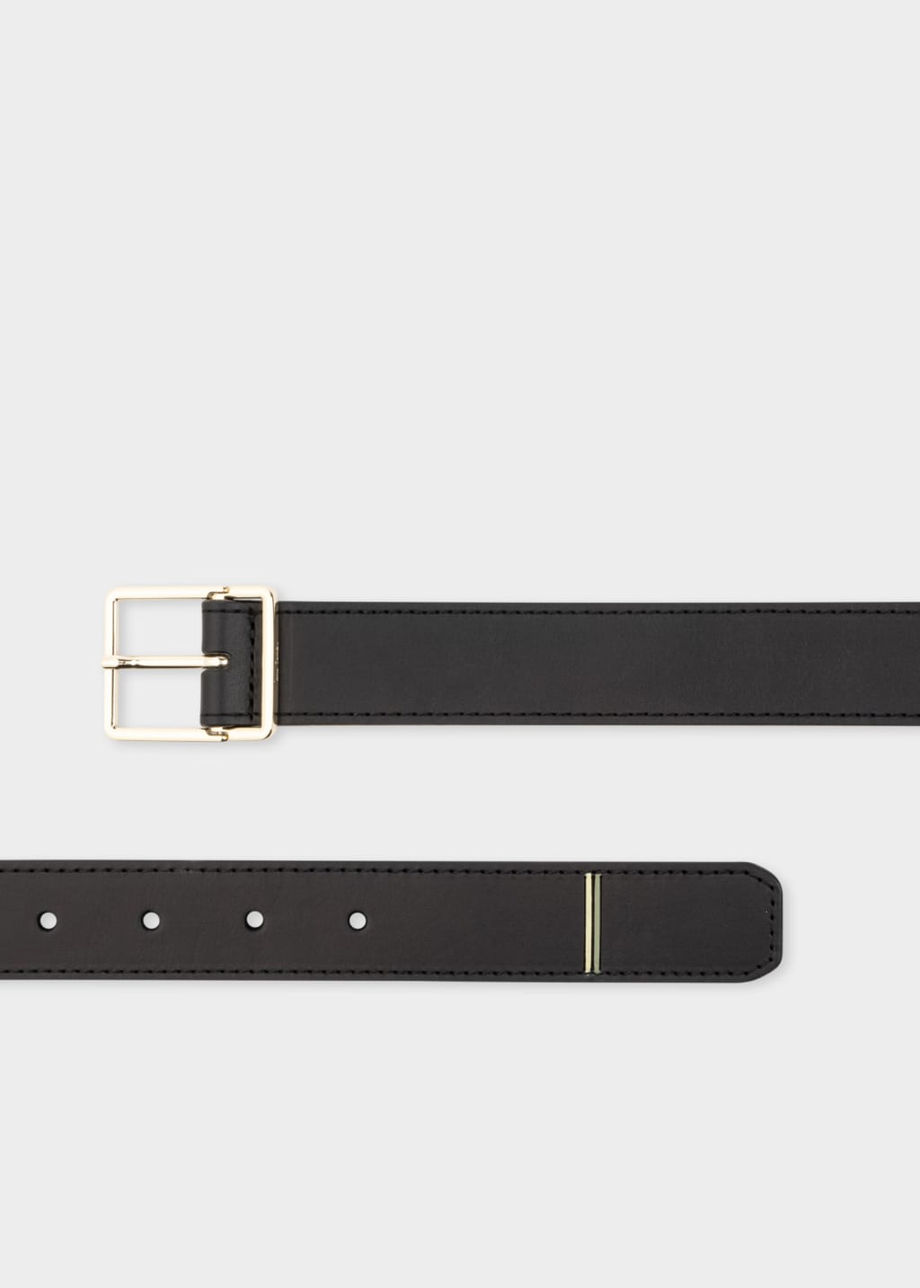 Men's Black Leather Painted Edge Belt