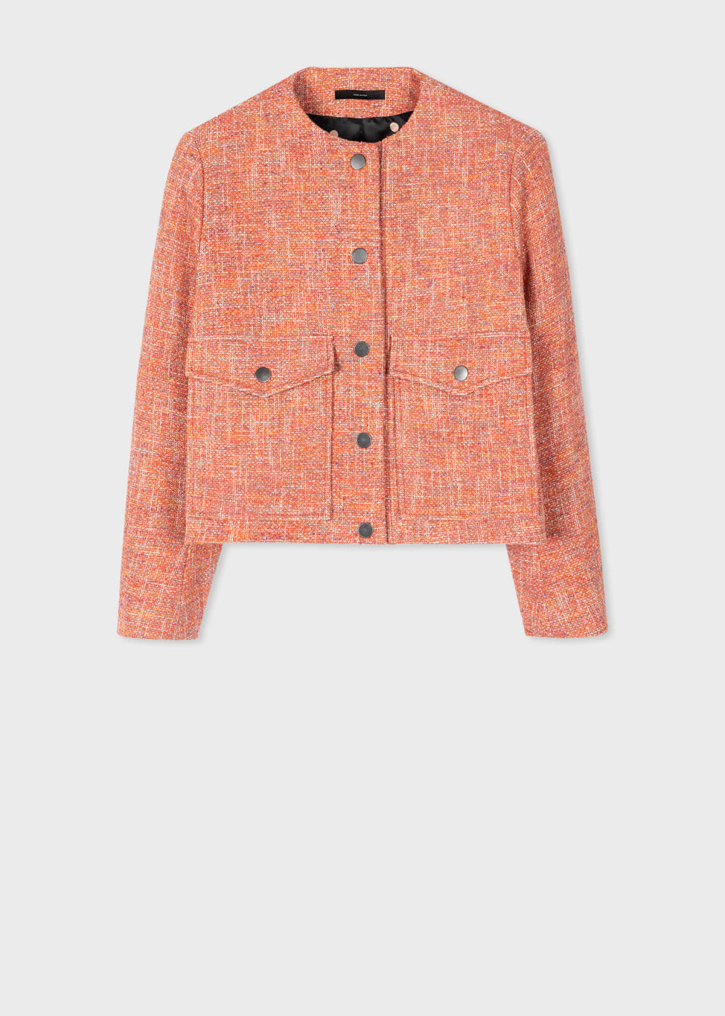 Women's Orange Tweed Cocoon Jacket