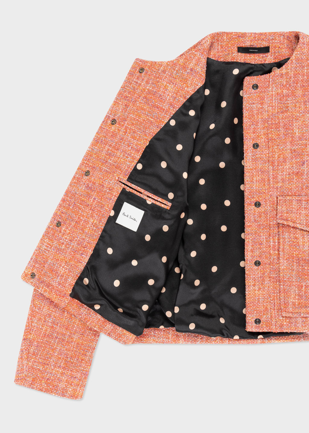 Women's Orange Tweed Cocoon Jacket