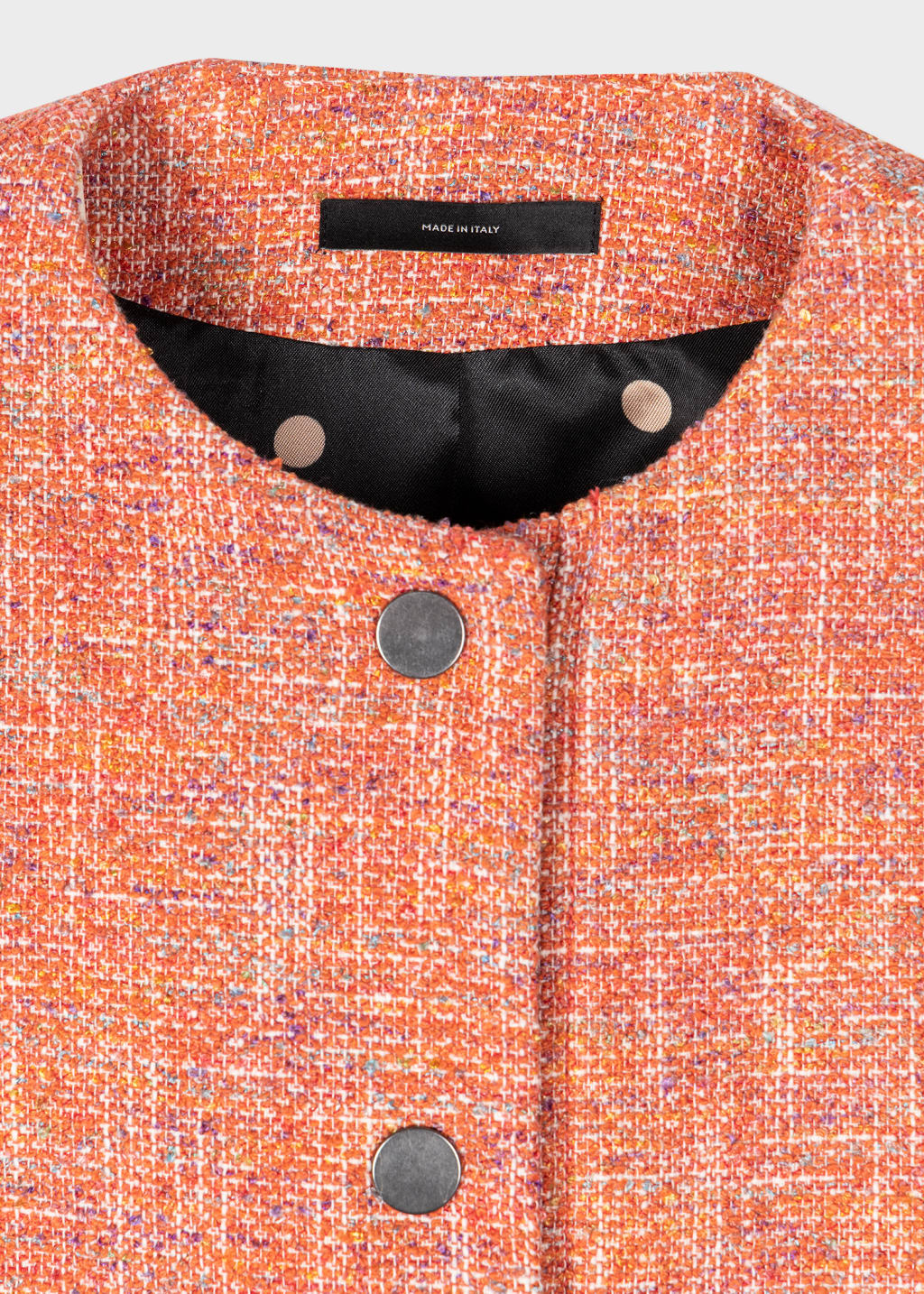 Women's Orange Tweed Cocoon Jacket