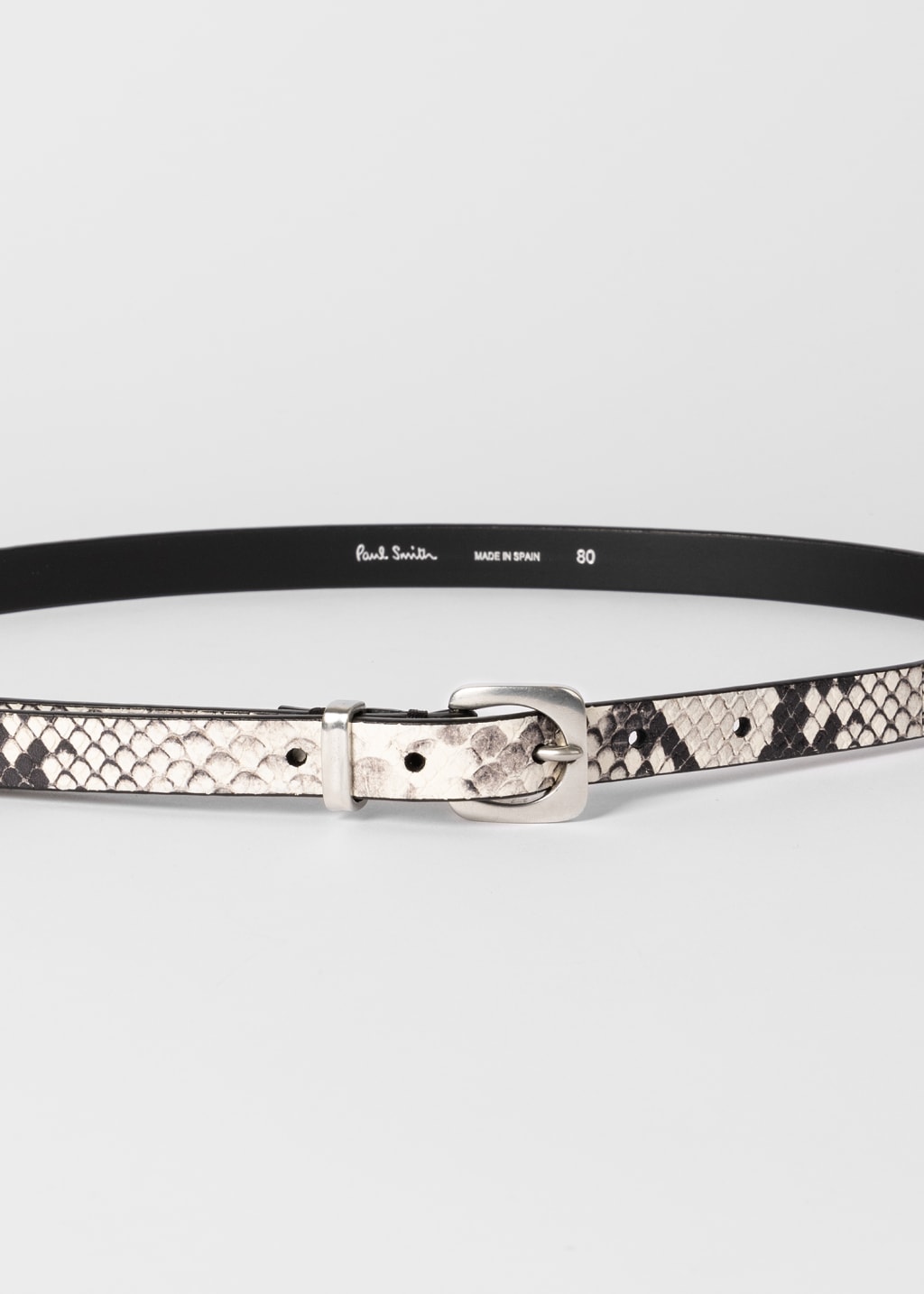 Women's Cream Snake Print Belt Paul Smith