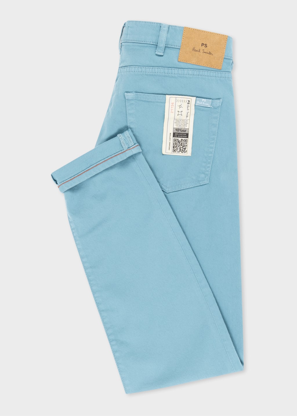 Men's Tapered-Fit Powder Blue Garment-Dyed Jeans