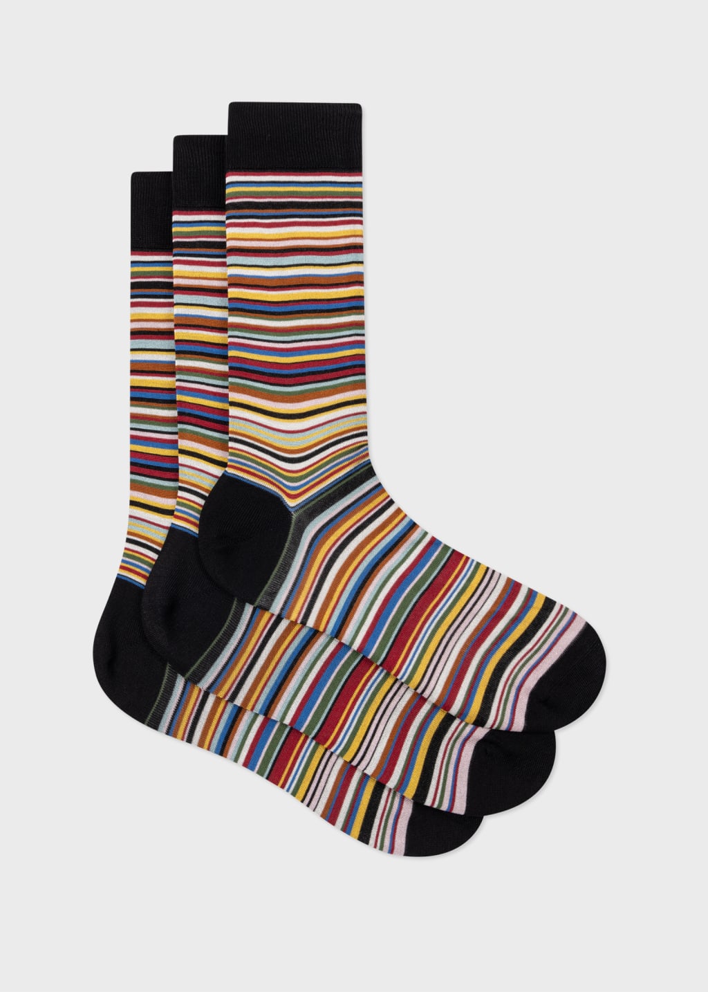 Silk-Blend Signature Stripe Socks Three Pack