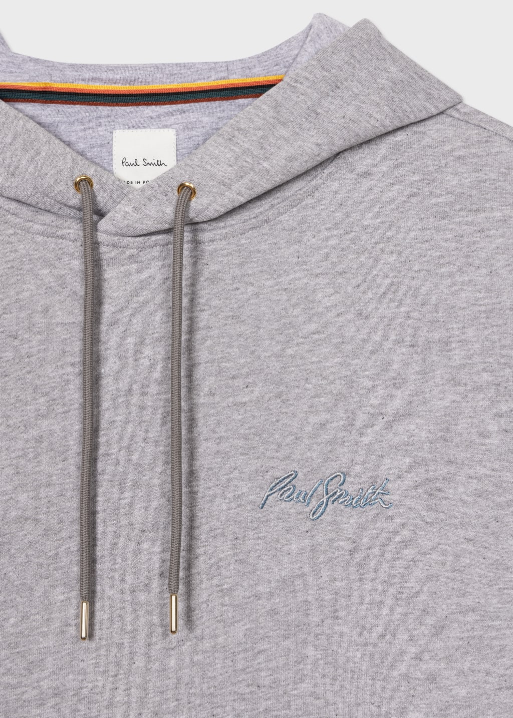 Men's Grey Marl Cotton Shadow Logo Hoodie