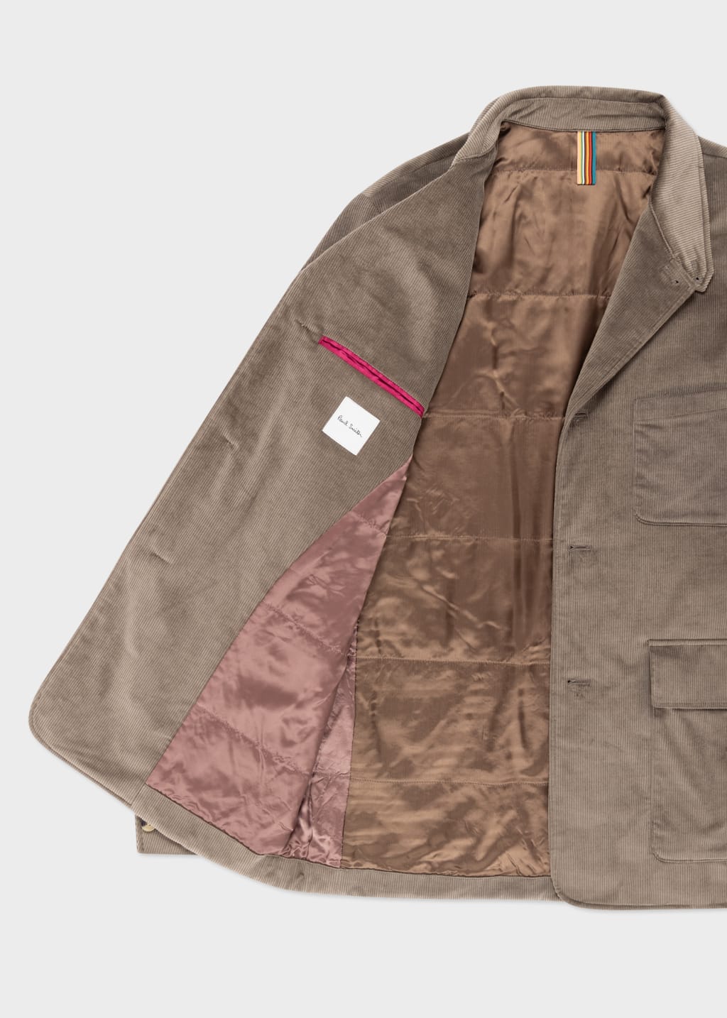 Men's Grey Corduroy Wadded Work Jacket