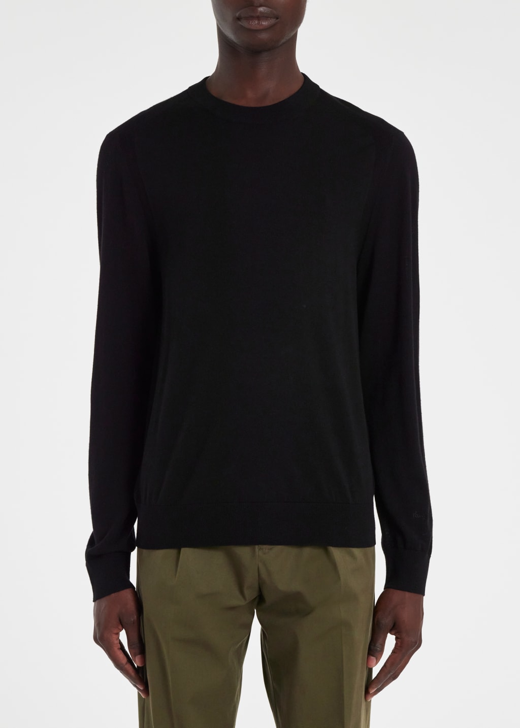 Men's Black Merino Wool Sweater