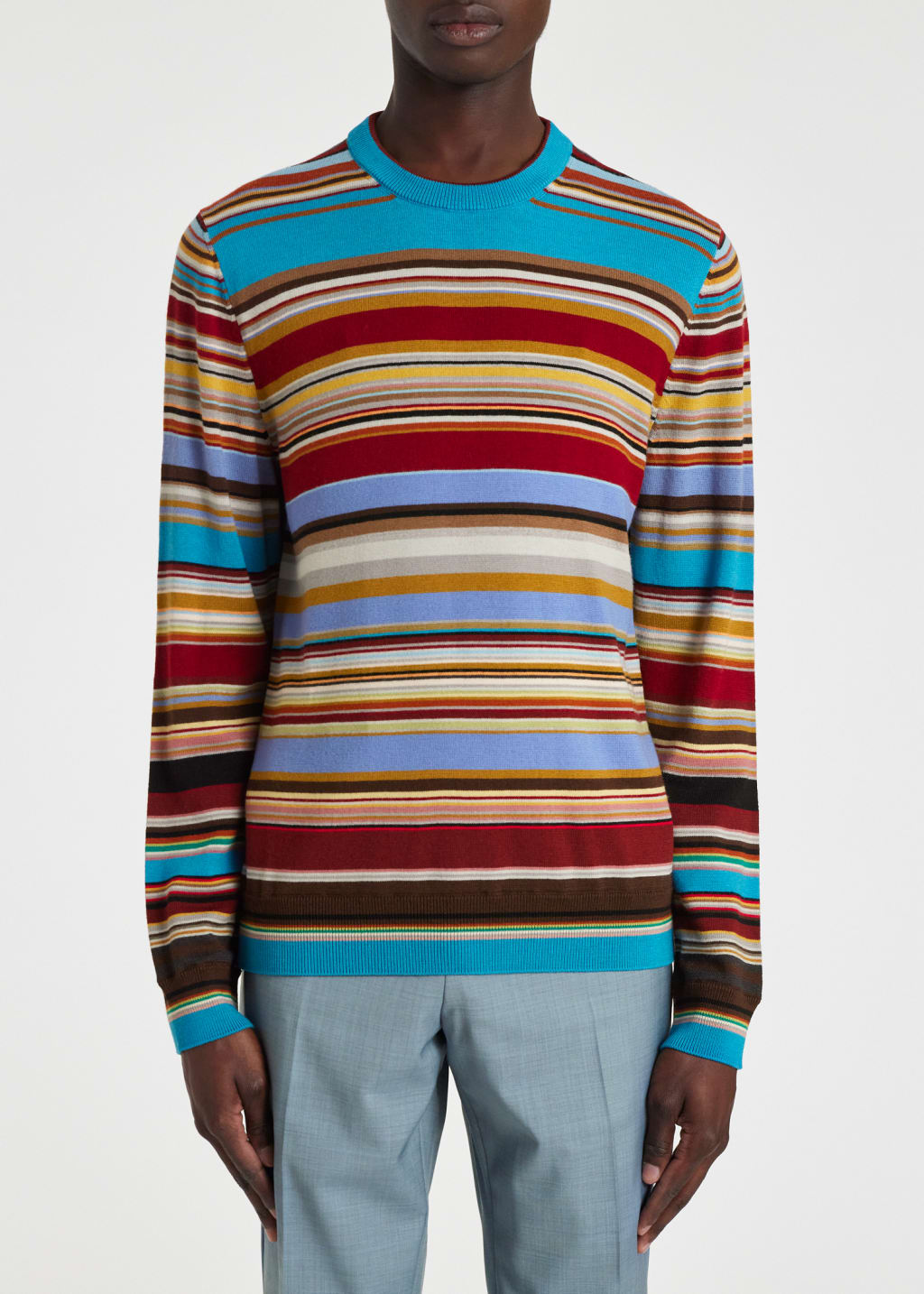 Men's Multi 'Signature Stripe' Crew Neck Sweater