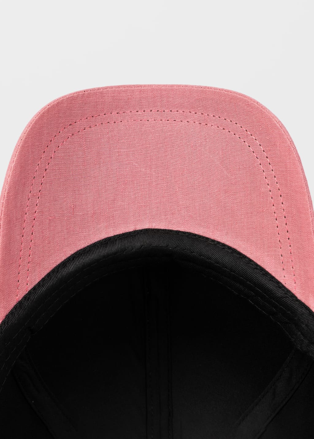 Pink Linen Signature Stripe Trim Cap