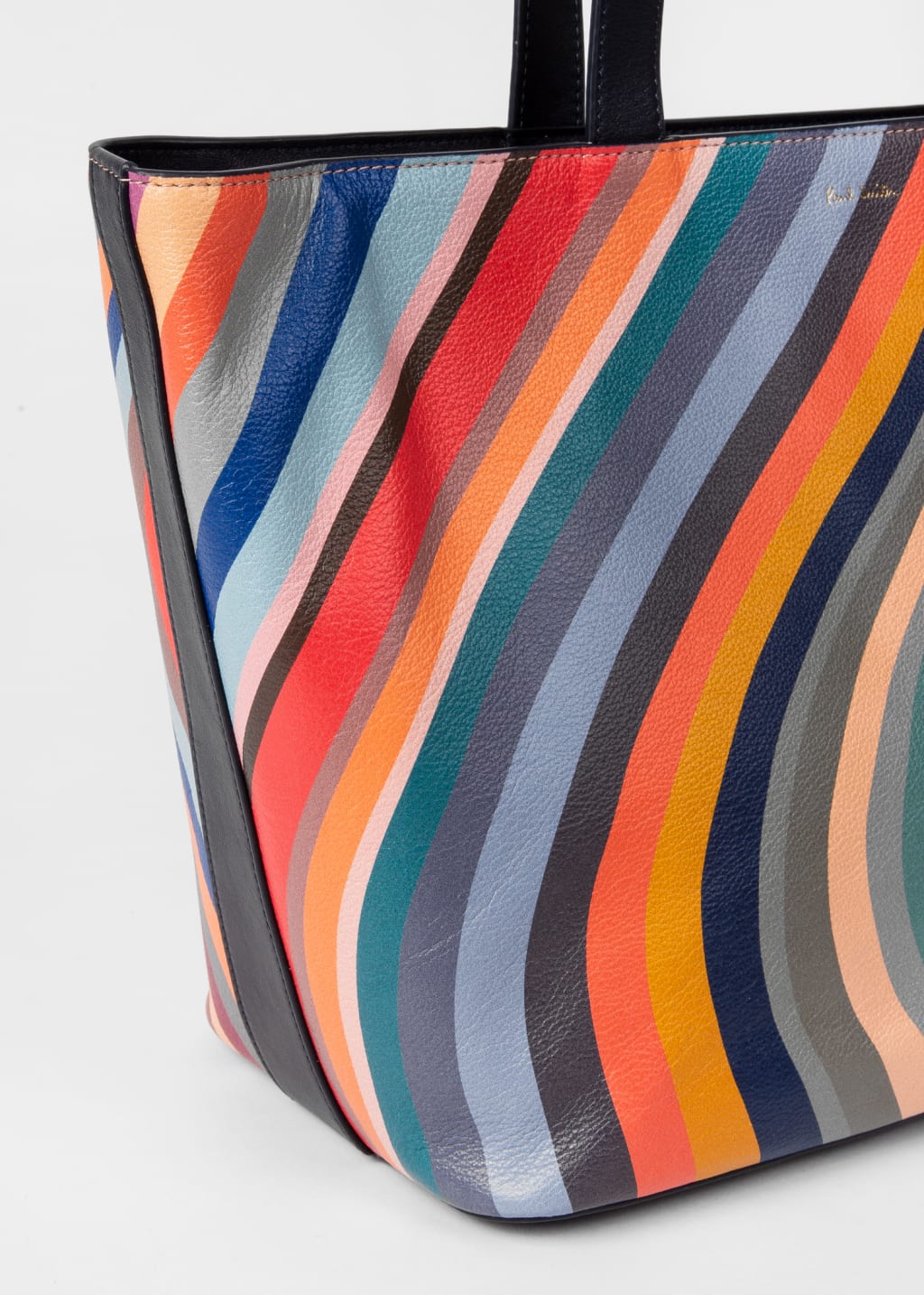 Women's Swirl Print Leather Tote Bag