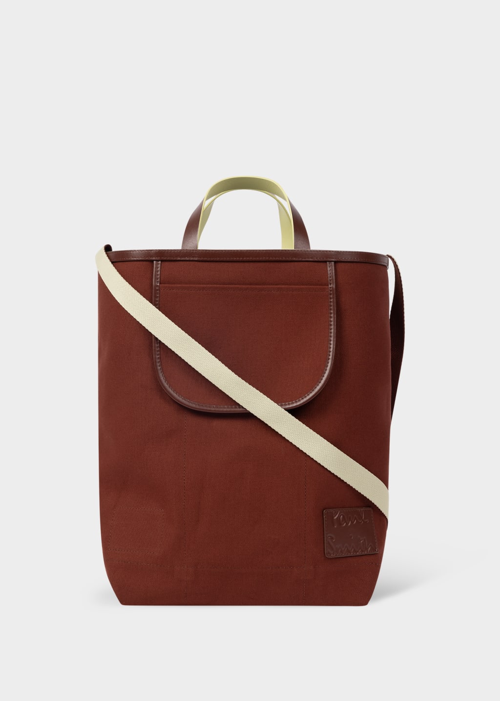 Beige Canvas Reversible Tote Bag